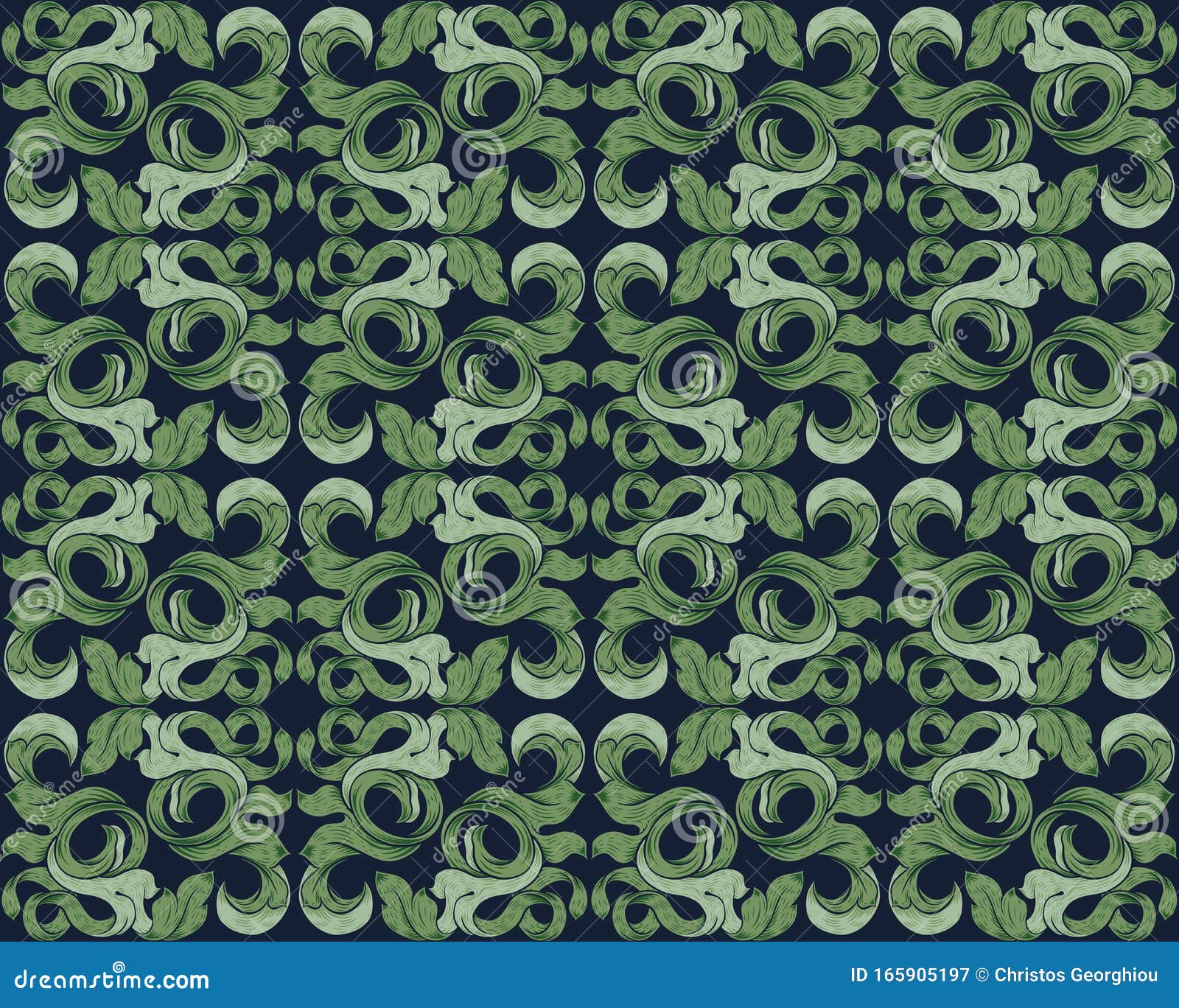 Floral Leaves Filigree Pattern Seamless Background Stock Vector ...