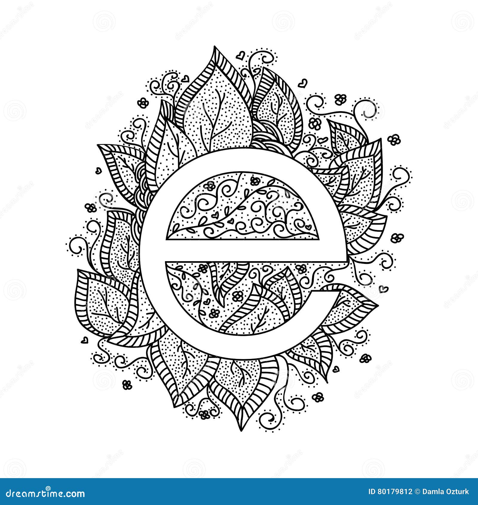 Floral Letter E Design Elements Stock Vector - Illustration of button ...
