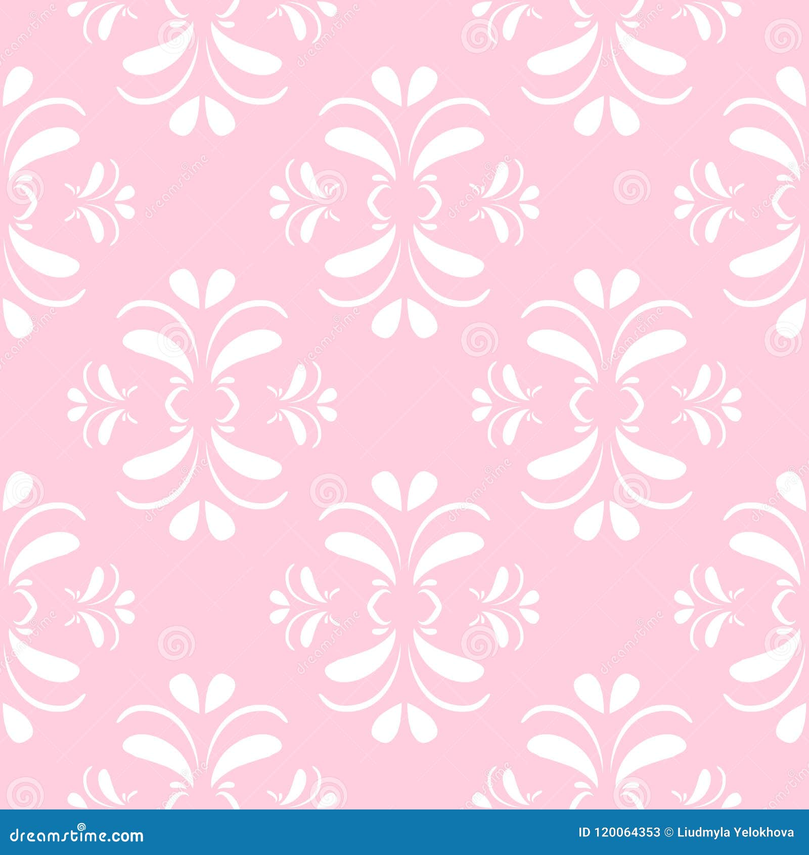 Floral Light Pink Seamless Pattern Stock Illustration - Illustration of ...