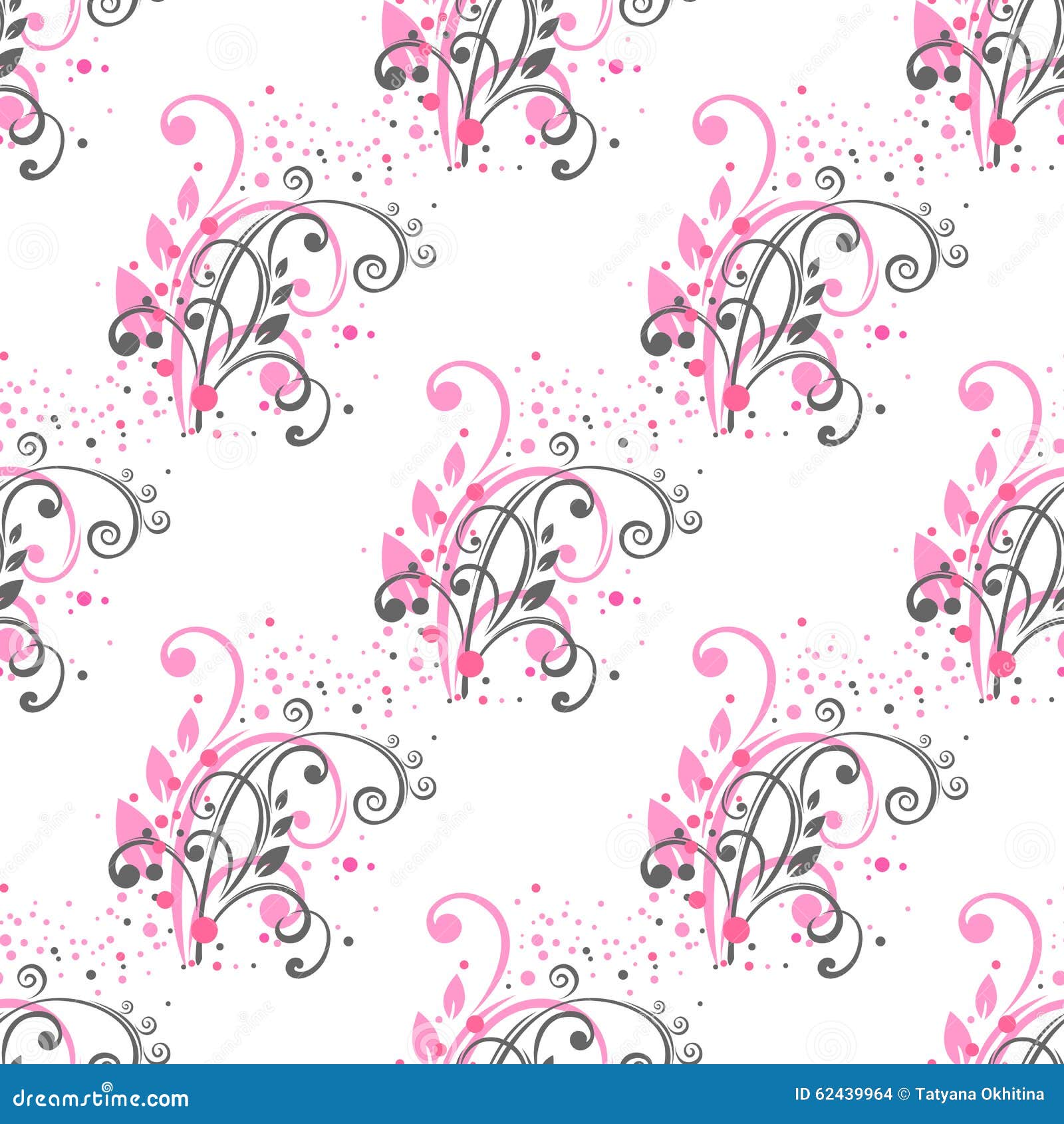 Floral Light Seamless Pattern Stock Vector - Illustration of white ...
