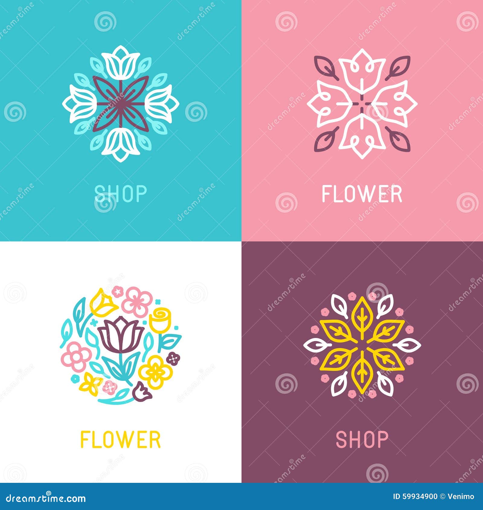Floral logo design element stock vector. Illustration of badge - 59934900