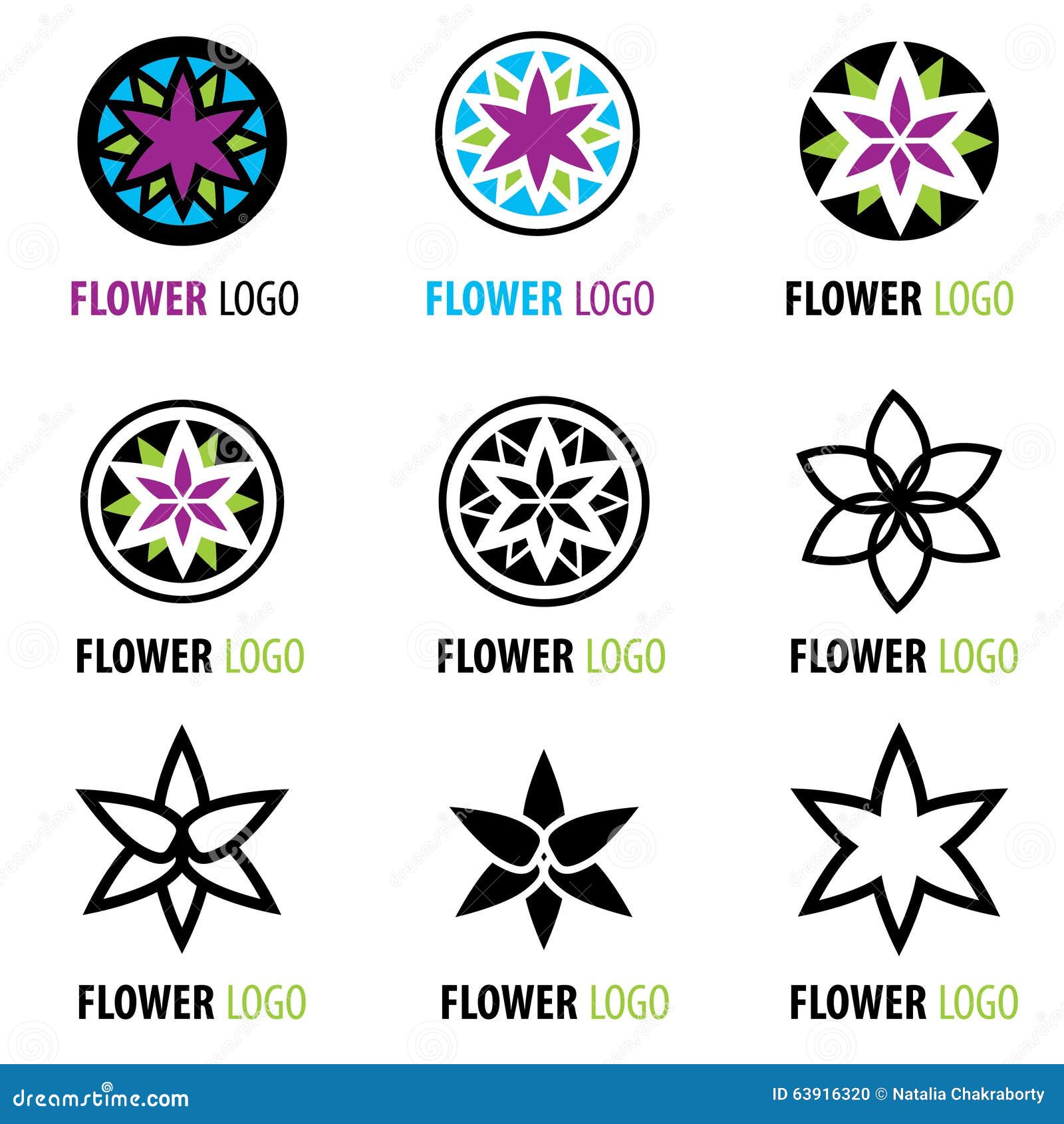 Floral logos stock vector. Illustration of logotype, graphic - 63916320