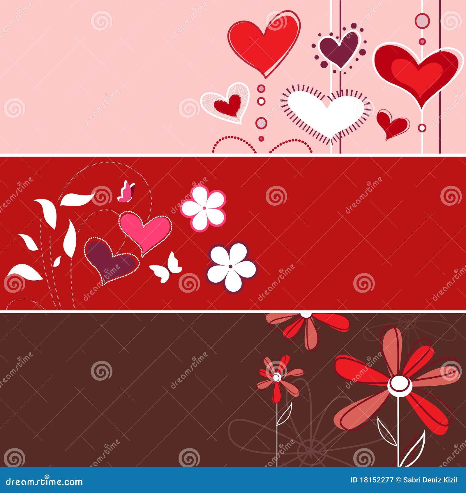 Floral love banner stock vector. Illustration of heart - 18152277
