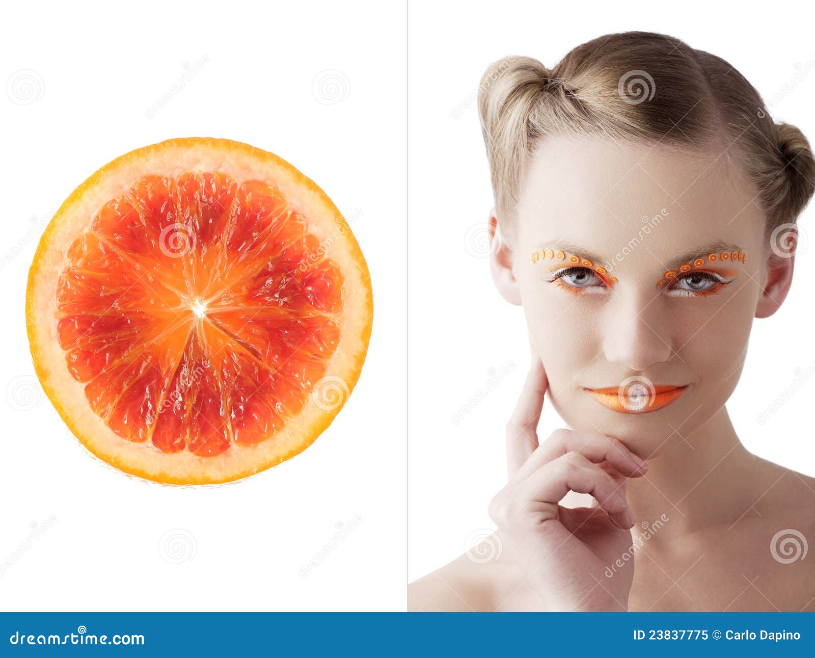 The Floral Makeup, she is Turned of Three Quarters Stock Image - Image ...