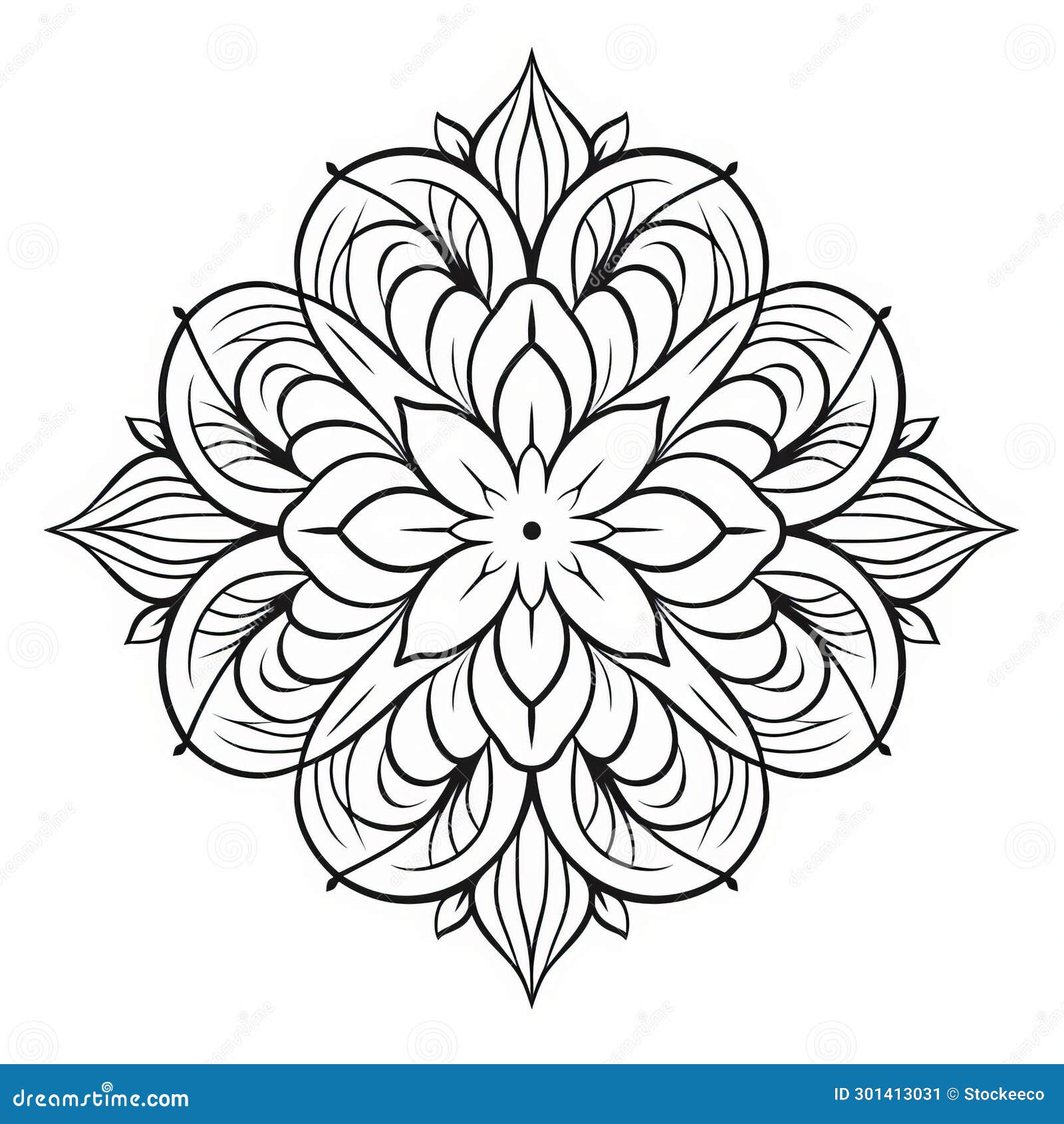 Floral Mandala Design with Linear Simplicity and Masterful Technique ...