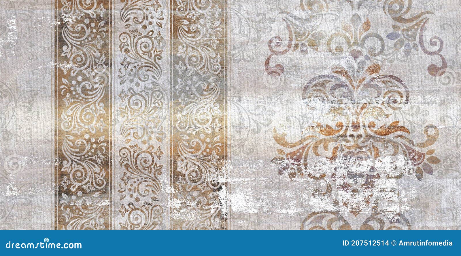 Floral marble design stock illustration. Illustration of tile - 207512514