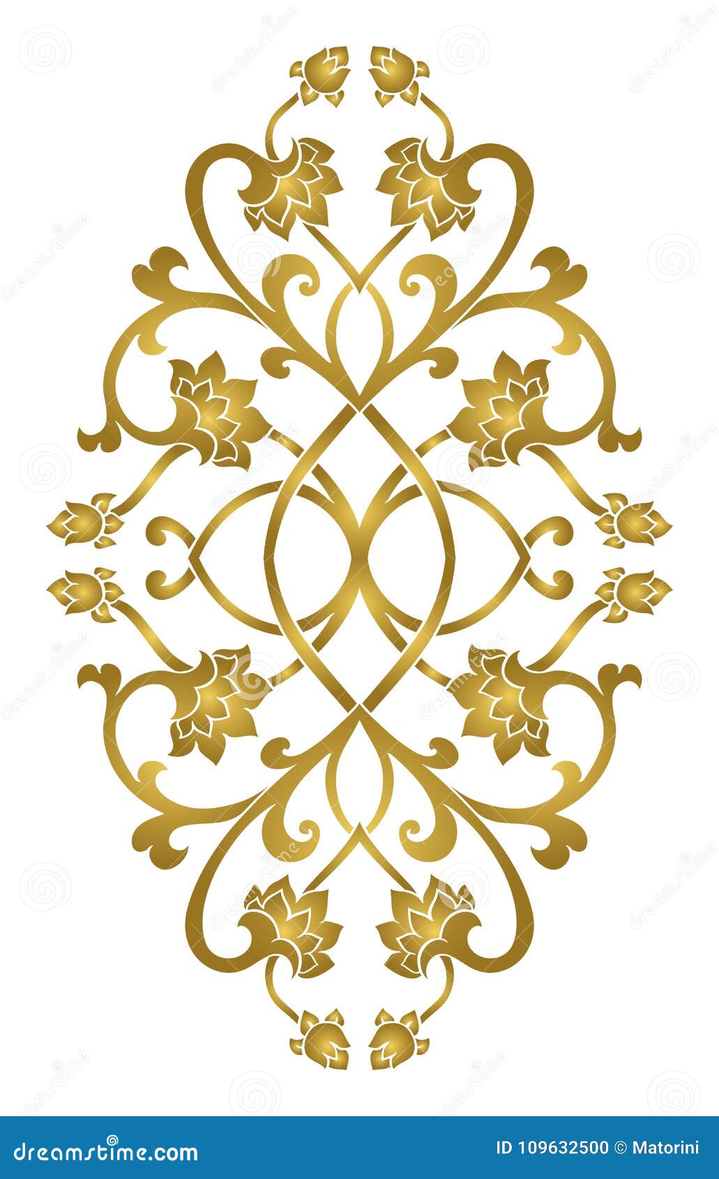 Floral Medallion for Design. Stock Vector - Illustration of medieval ...