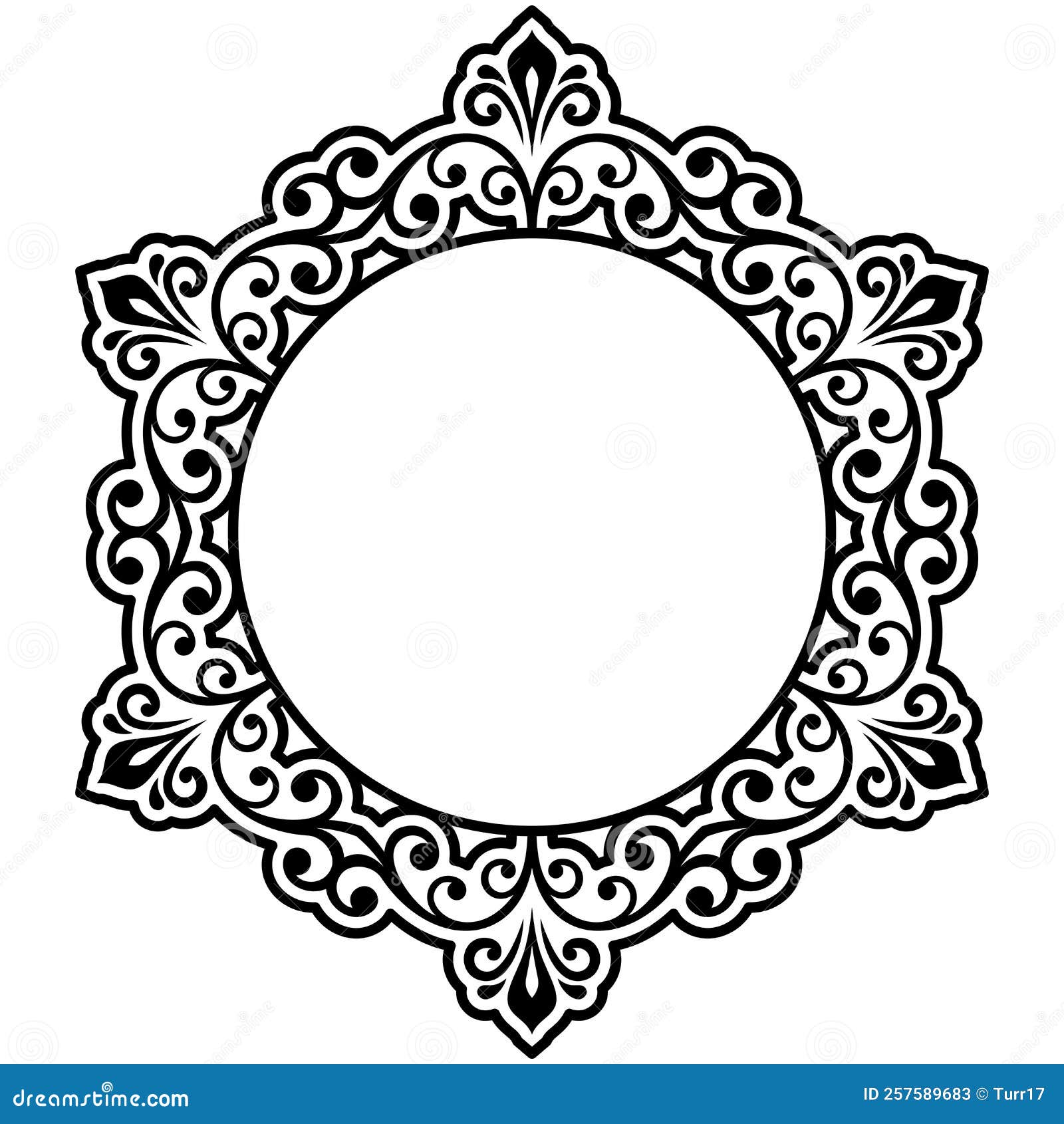 Floral Modern Round Frame stock illustration. Illustration of template ...