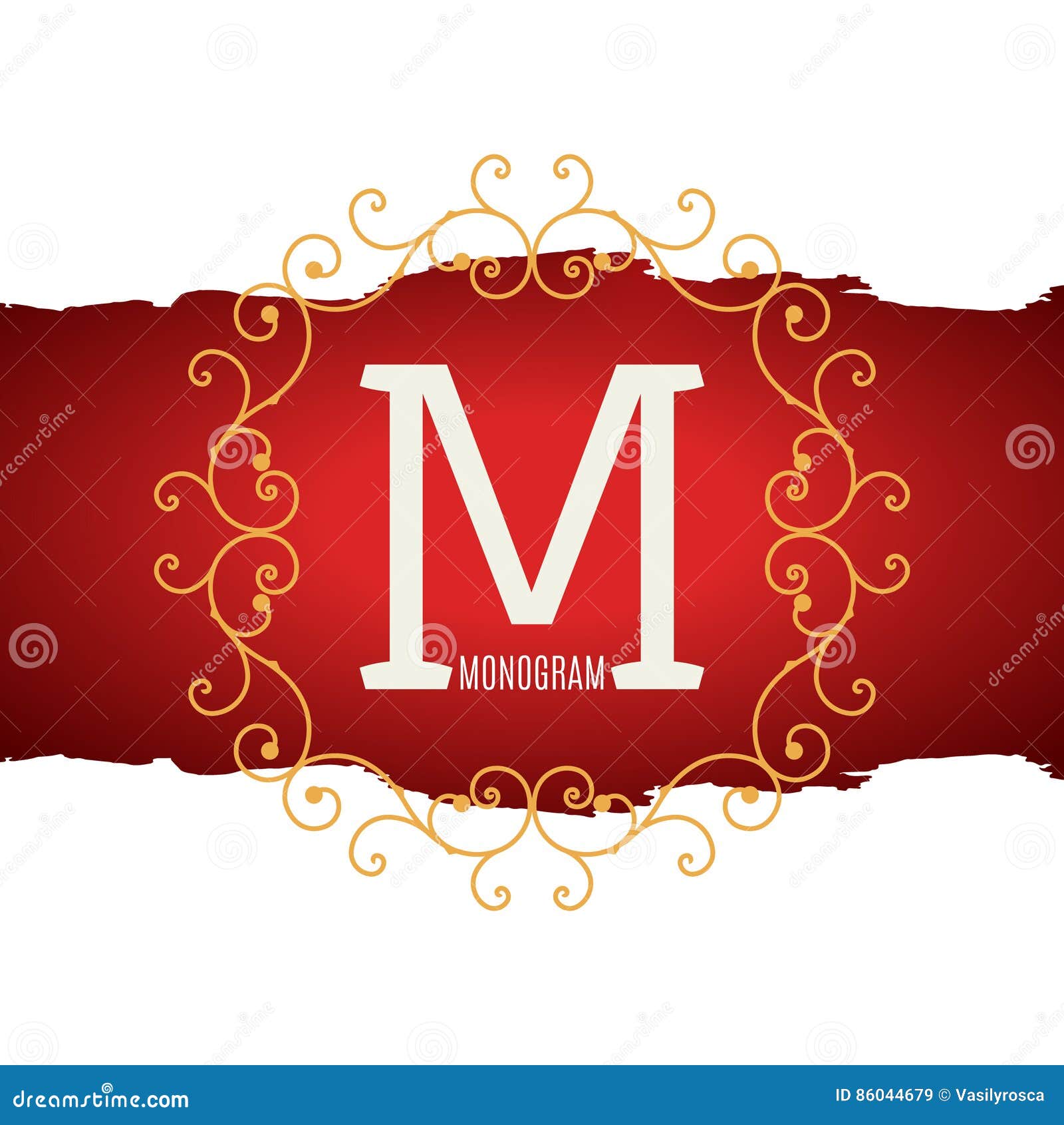 Floral Monogram Design. Classic Ornament Elements for Wedding or ...