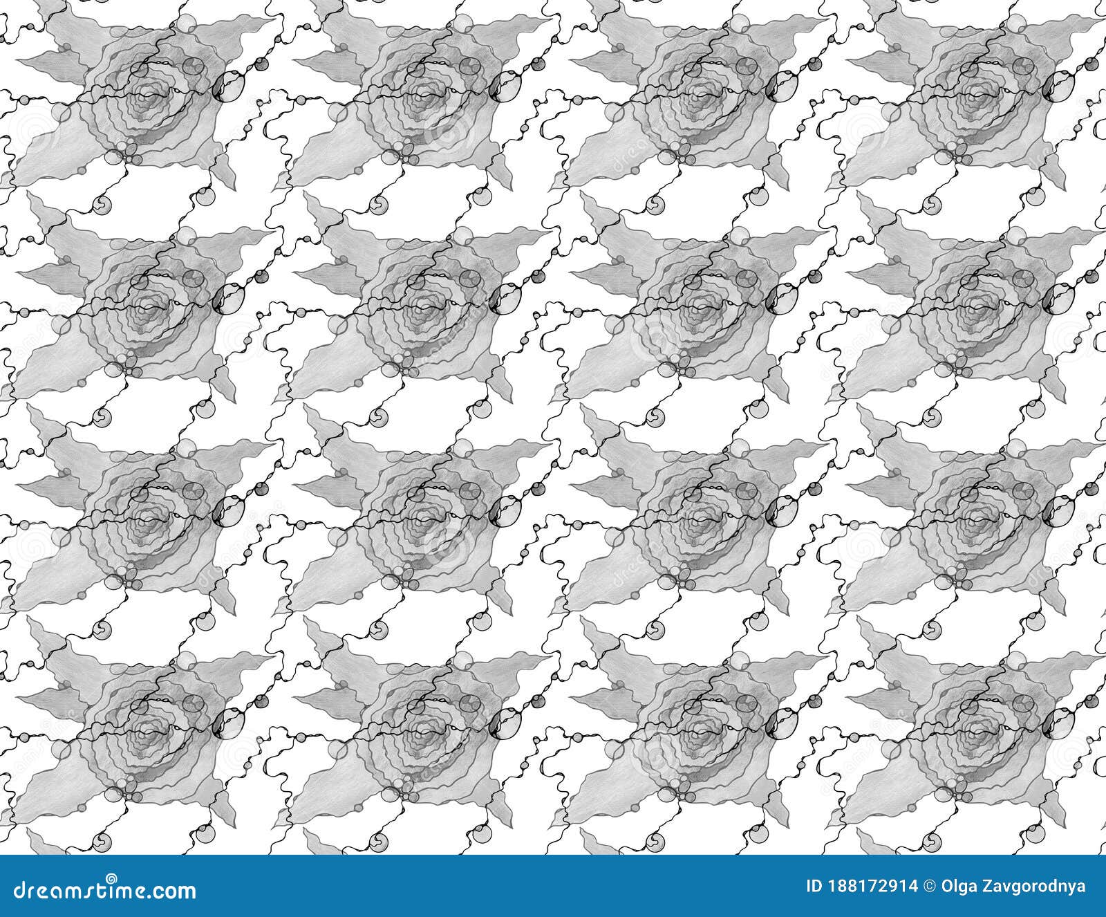 Floral Monography Abstract Background Pattern Stock Illustration ...