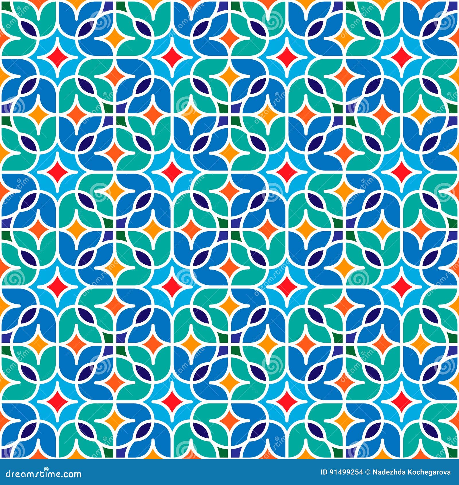 Floral Moroccan Mosaic Pattern Stock Vector - Illustration of paper ...