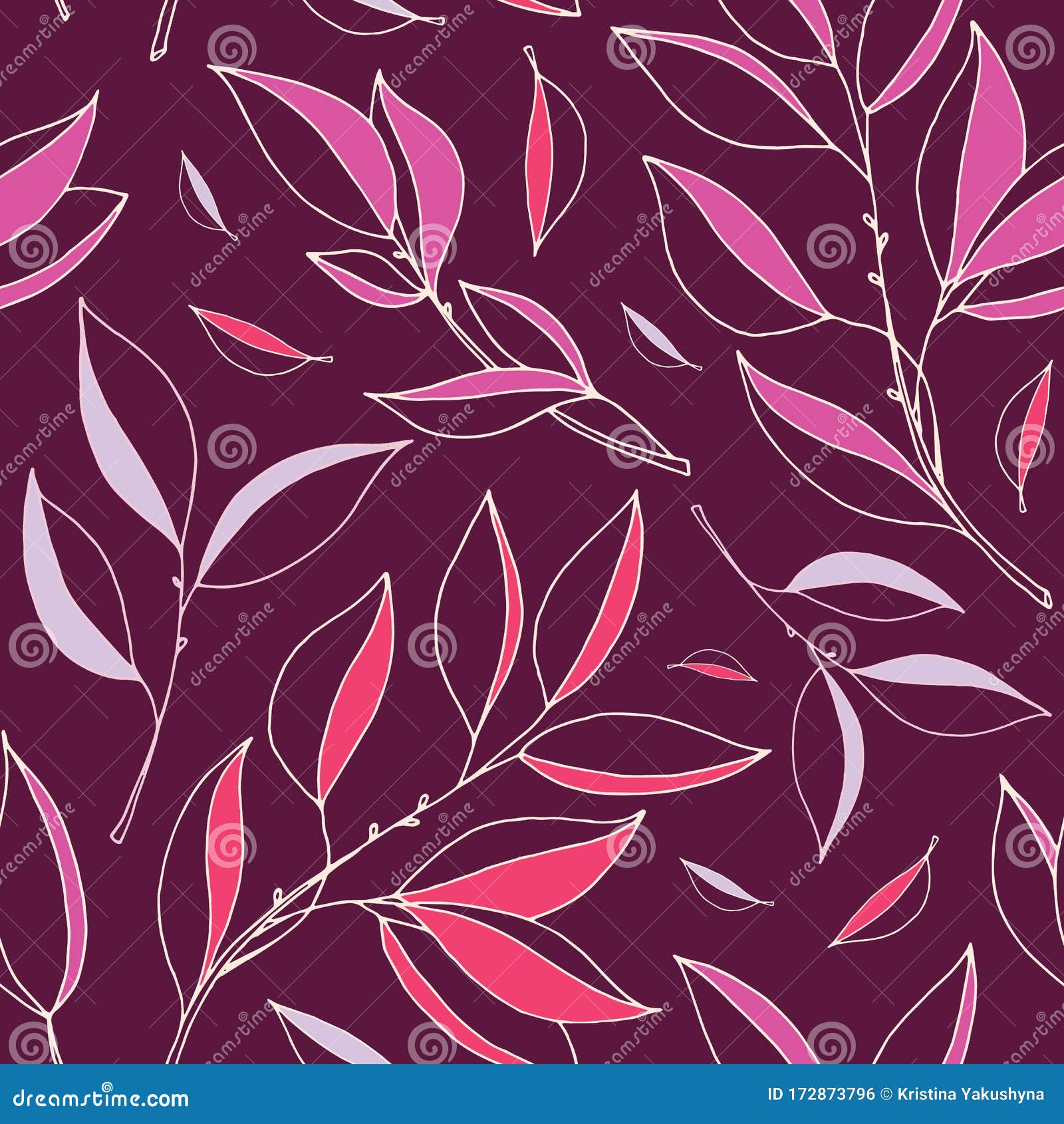 Floral Multi-colored Background. Seamless Leaf Pattern Stock Vector ...