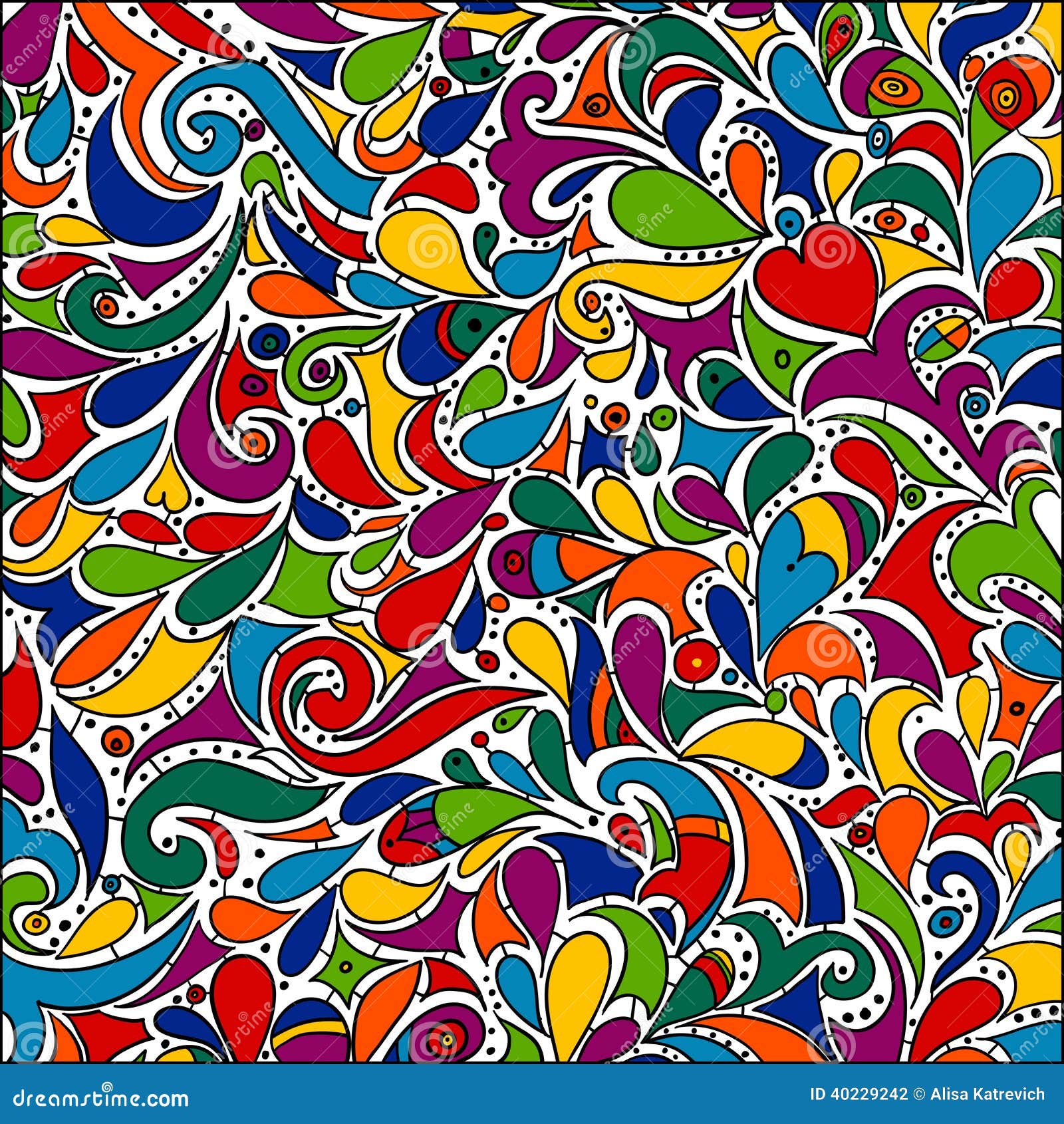 Floral Multicolored Mosaic Leaf Pattern. Stock Vector - Illustration of ...