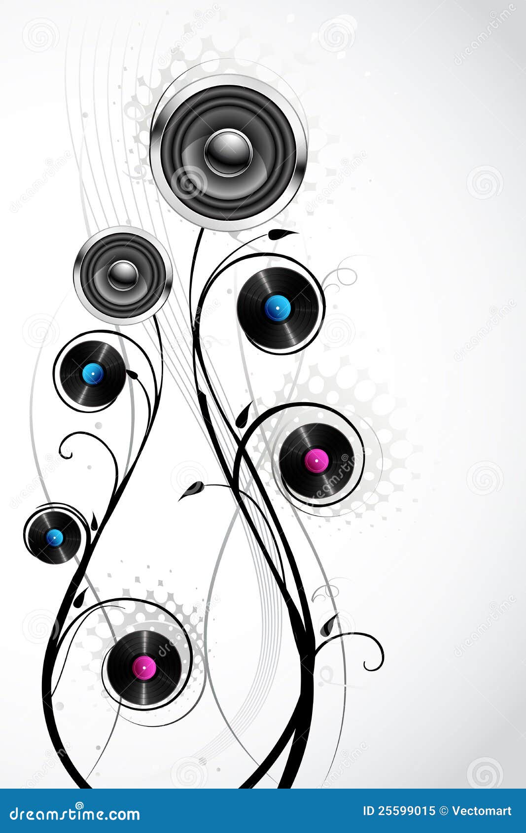 Floral Music stock vector. Illustration of jazz, editable - 25599015