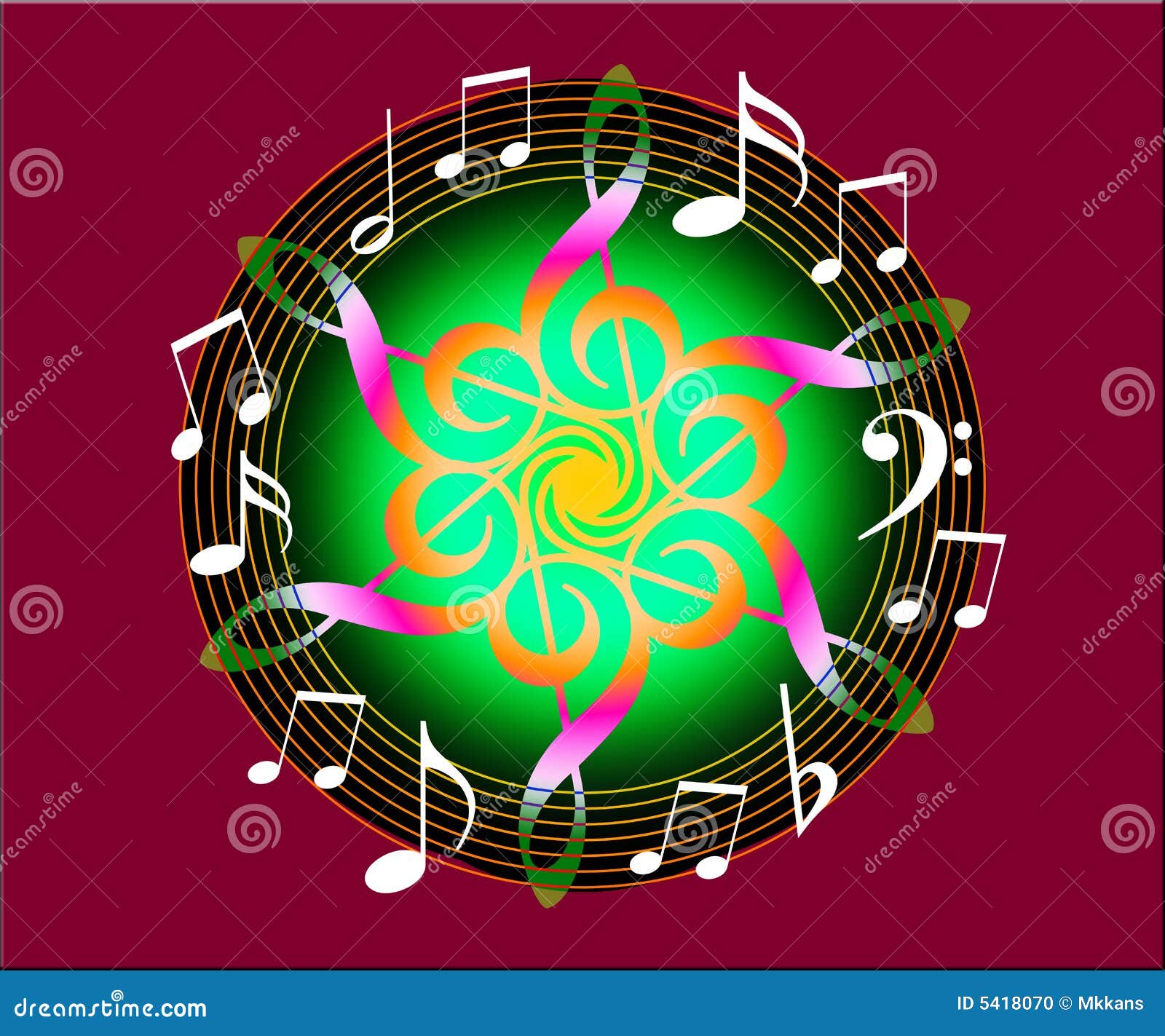 Floral music stock illustration. Illustration of black - 5418070