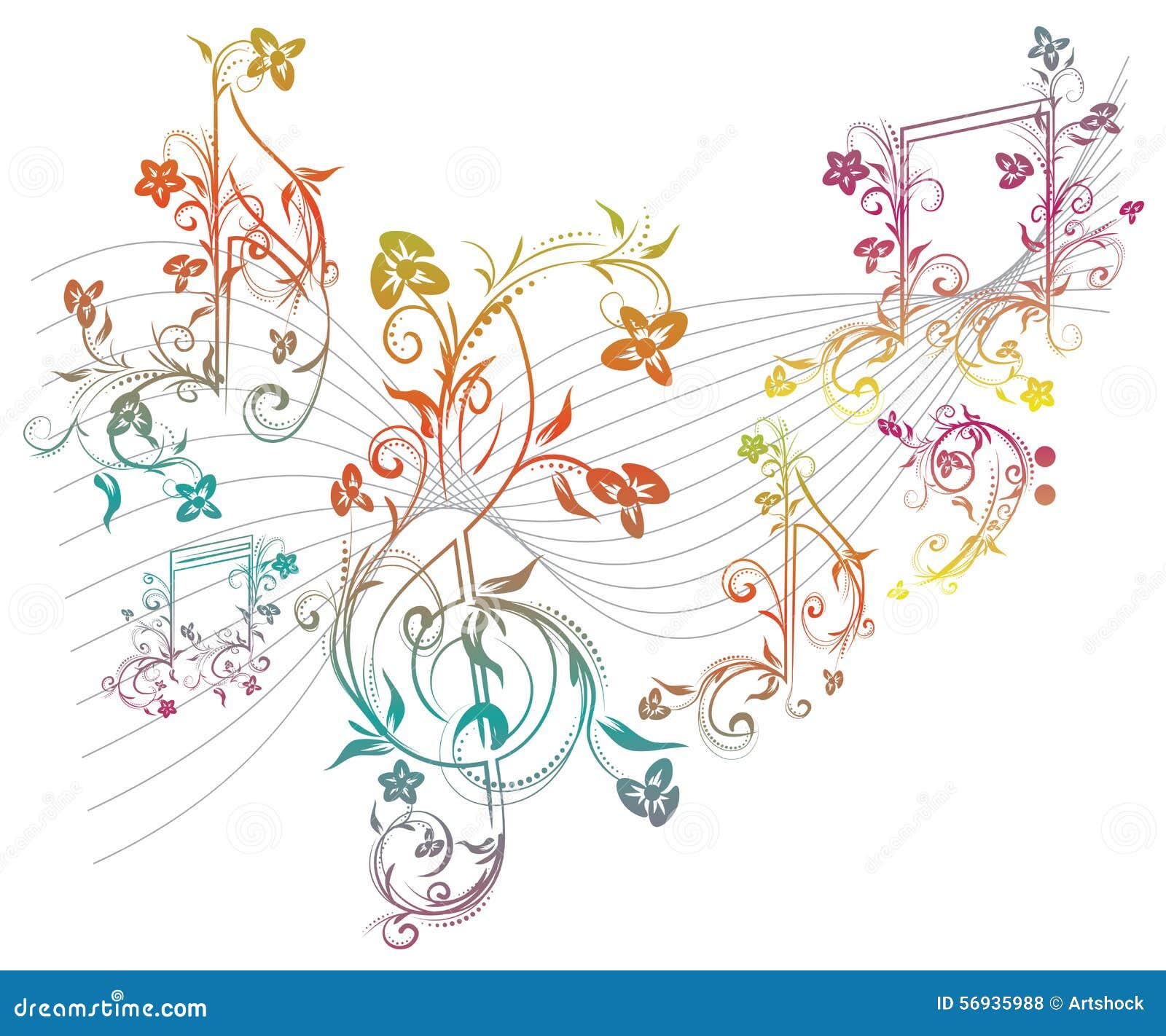 Flower Music Notes Backgrounds