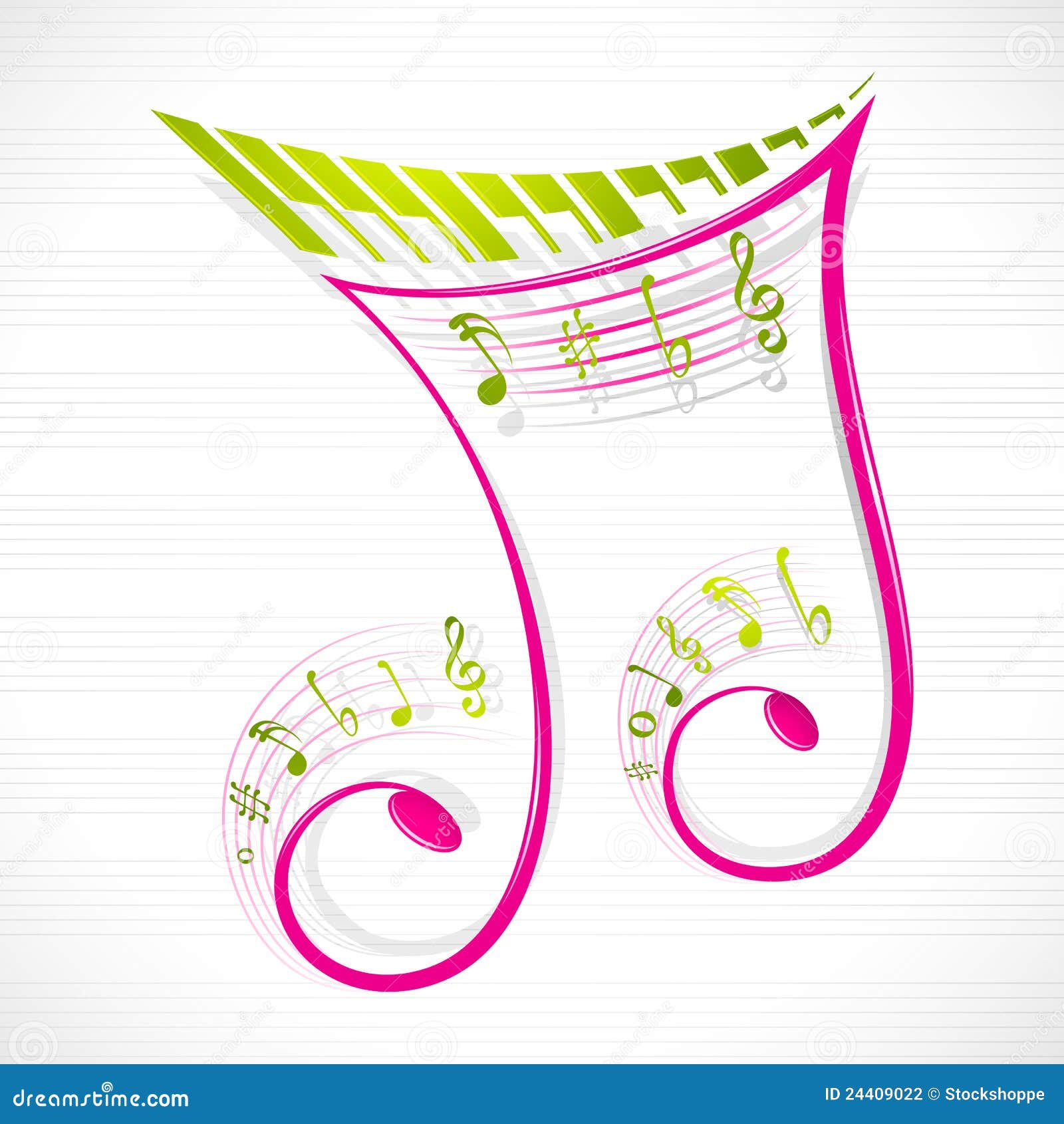Floral Musical Note stock vector. Illustration of note - 24409022