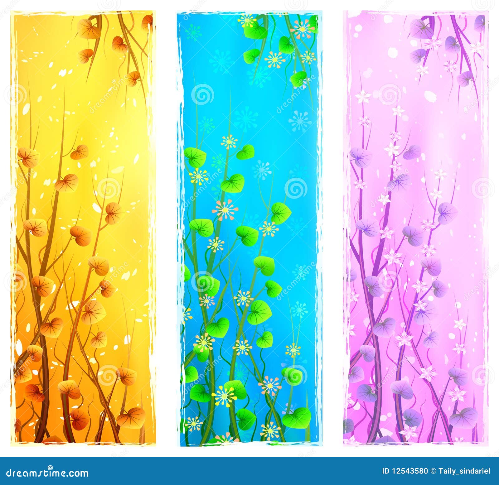 Set Of Vertical Banners With Realistic Holographic Effect Cartoon ...