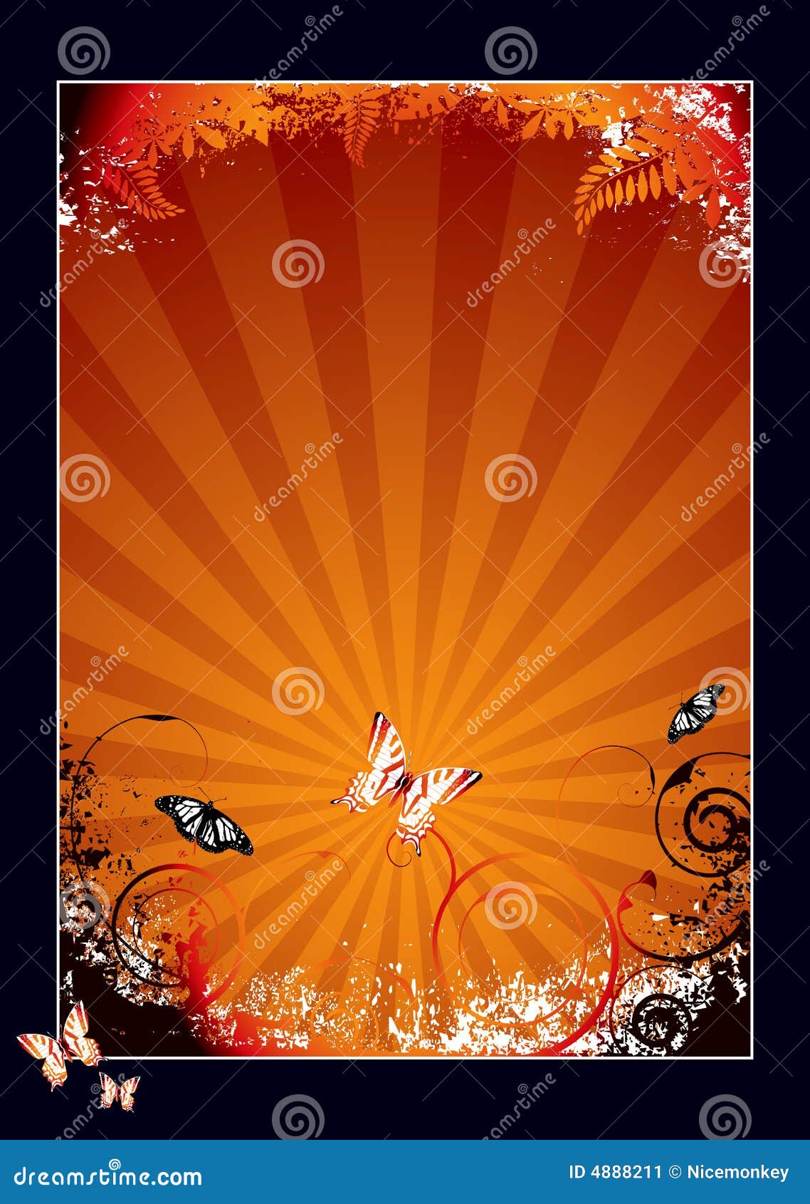 Floral nature border stock vector. Illustration of wallpaper - 4888211