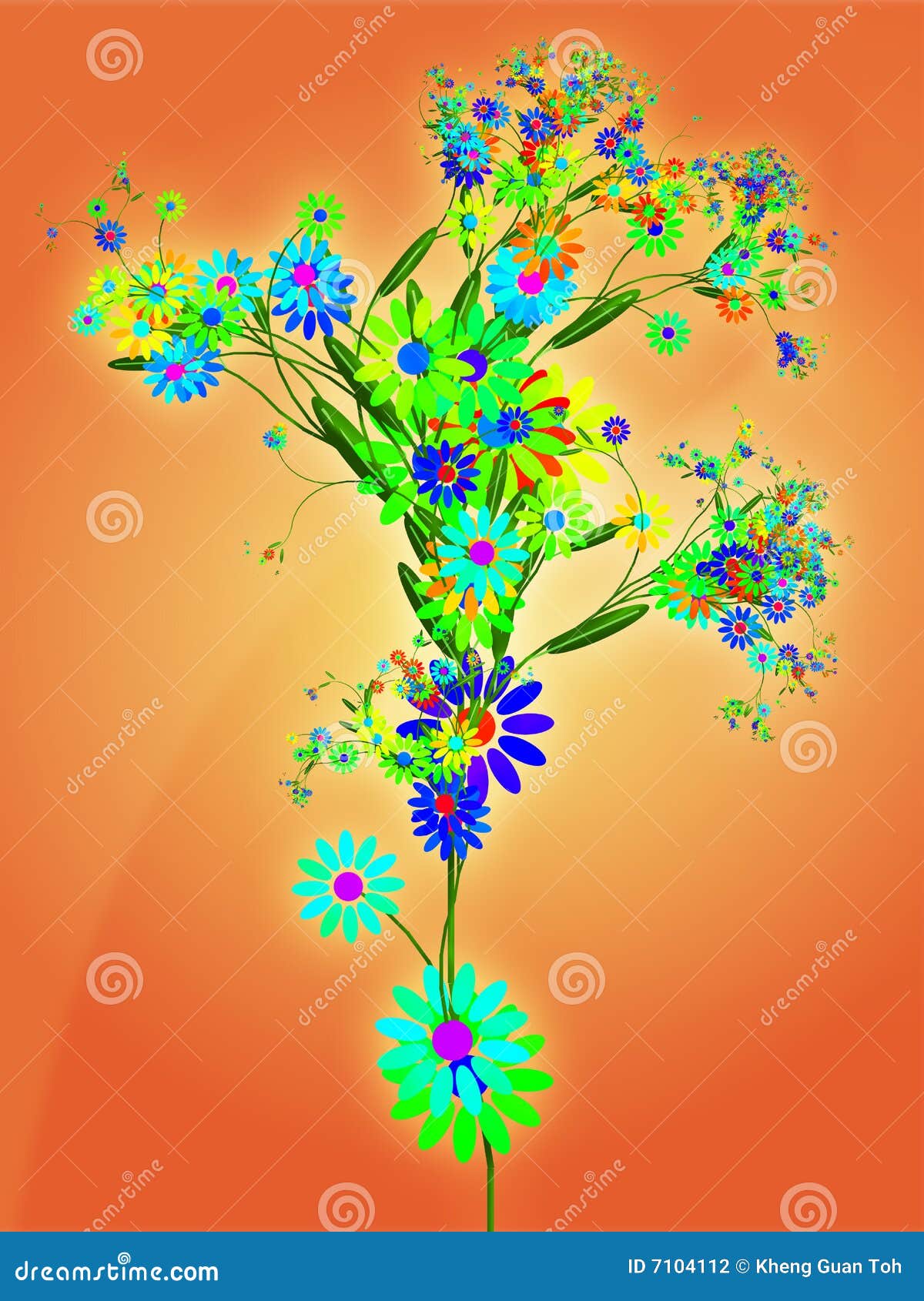 Floral Nature Themed Design Illustration Stock Illustration ...