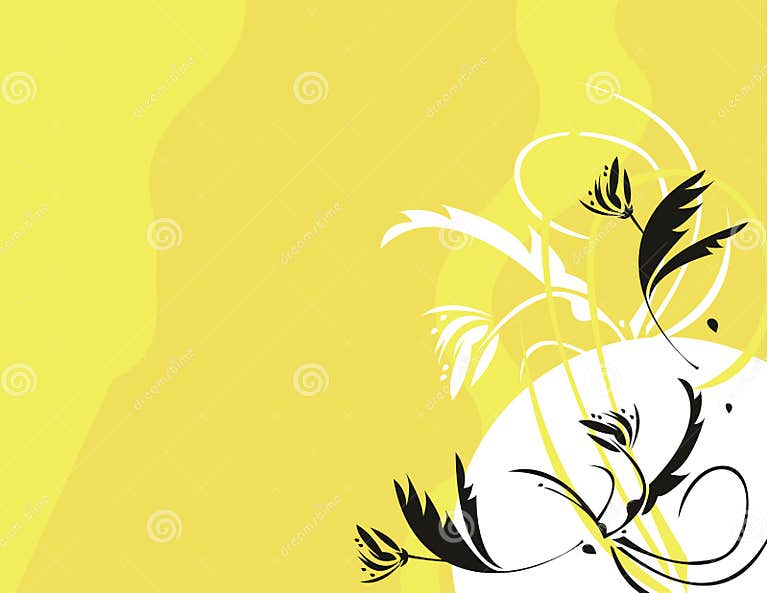 Floral negro amarillo ilustración del vector. Ilustración de extracto ...