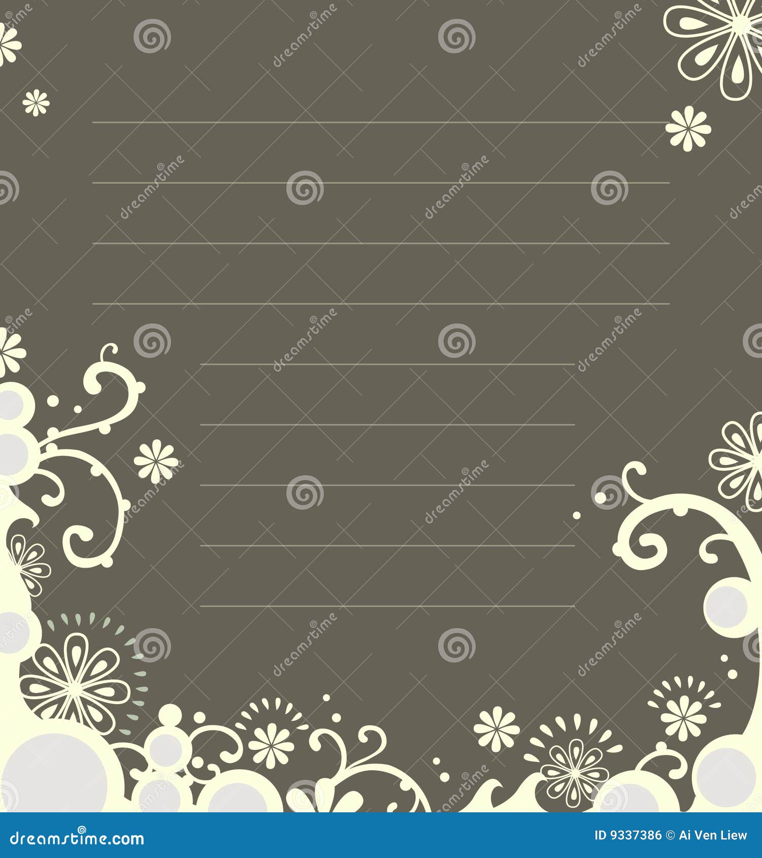 Floral notebook template stock vector. Illustration of rococo - 9337386