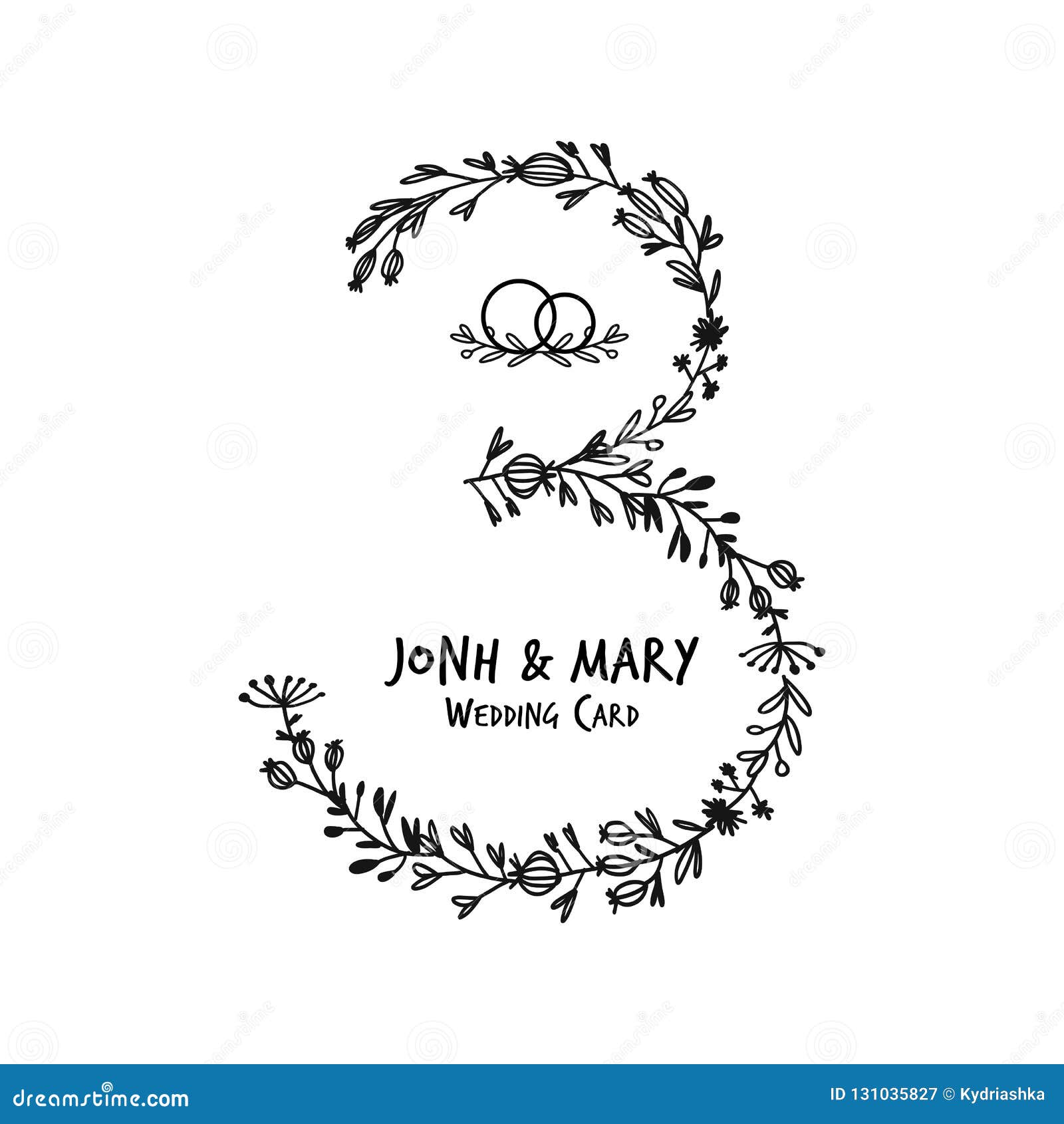 Floral number three stock vector. Illustration of blossom - 131035827