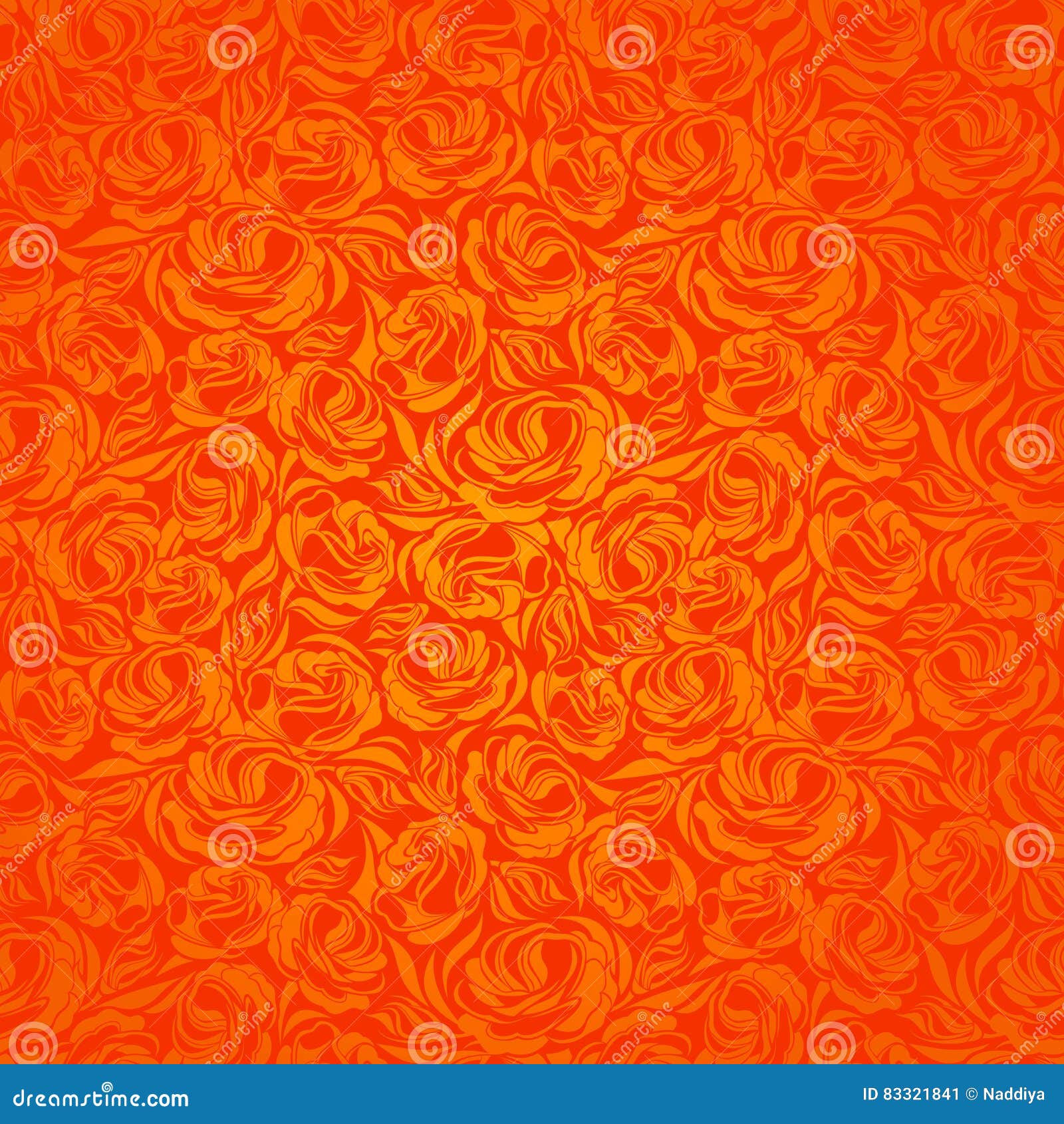 Floral Orange Seamless Pattern. Vector Illustration. Stock Vector ...