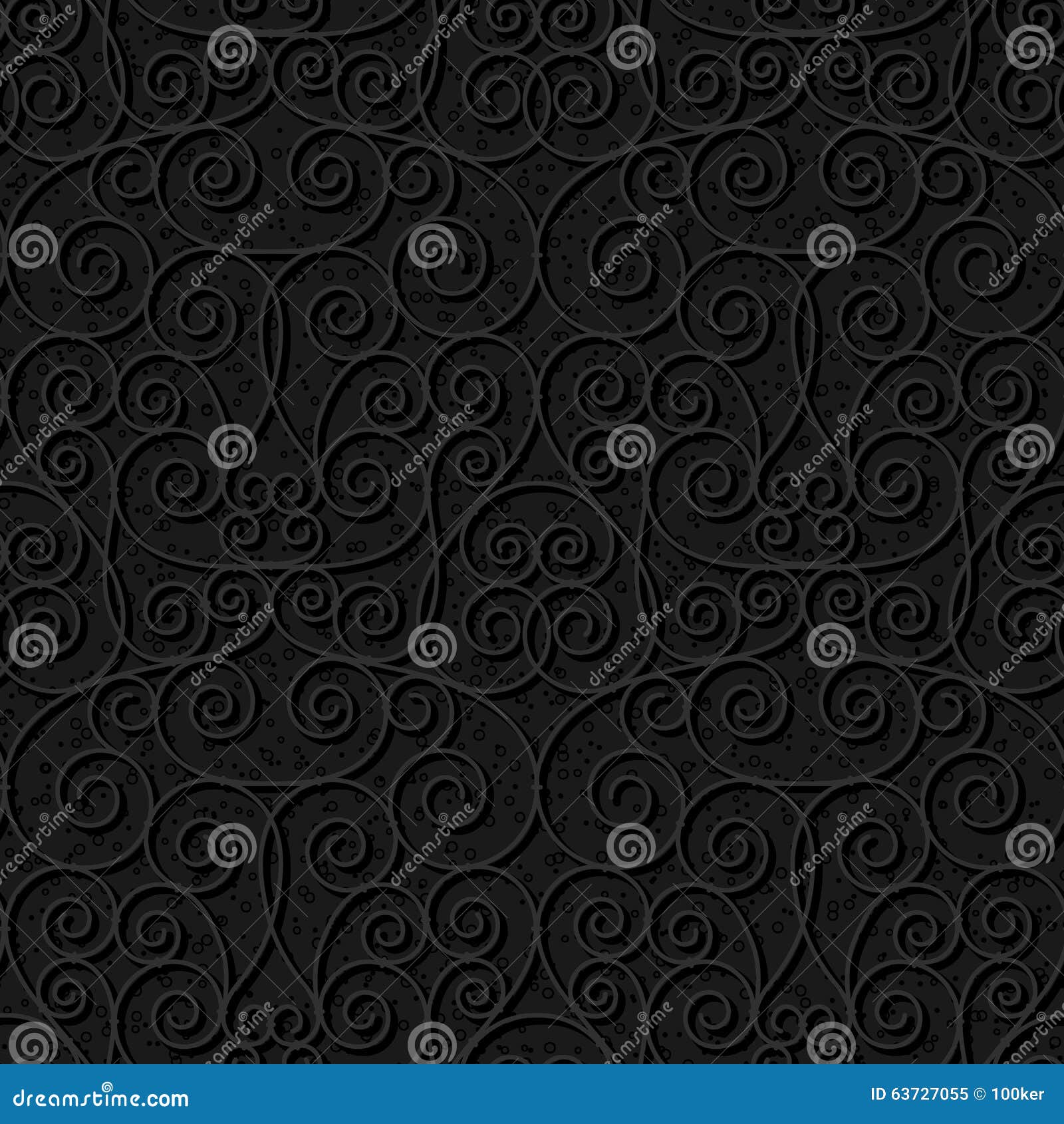 Floral Oriental Black Seamless Background Stock Vector - Illustration ...