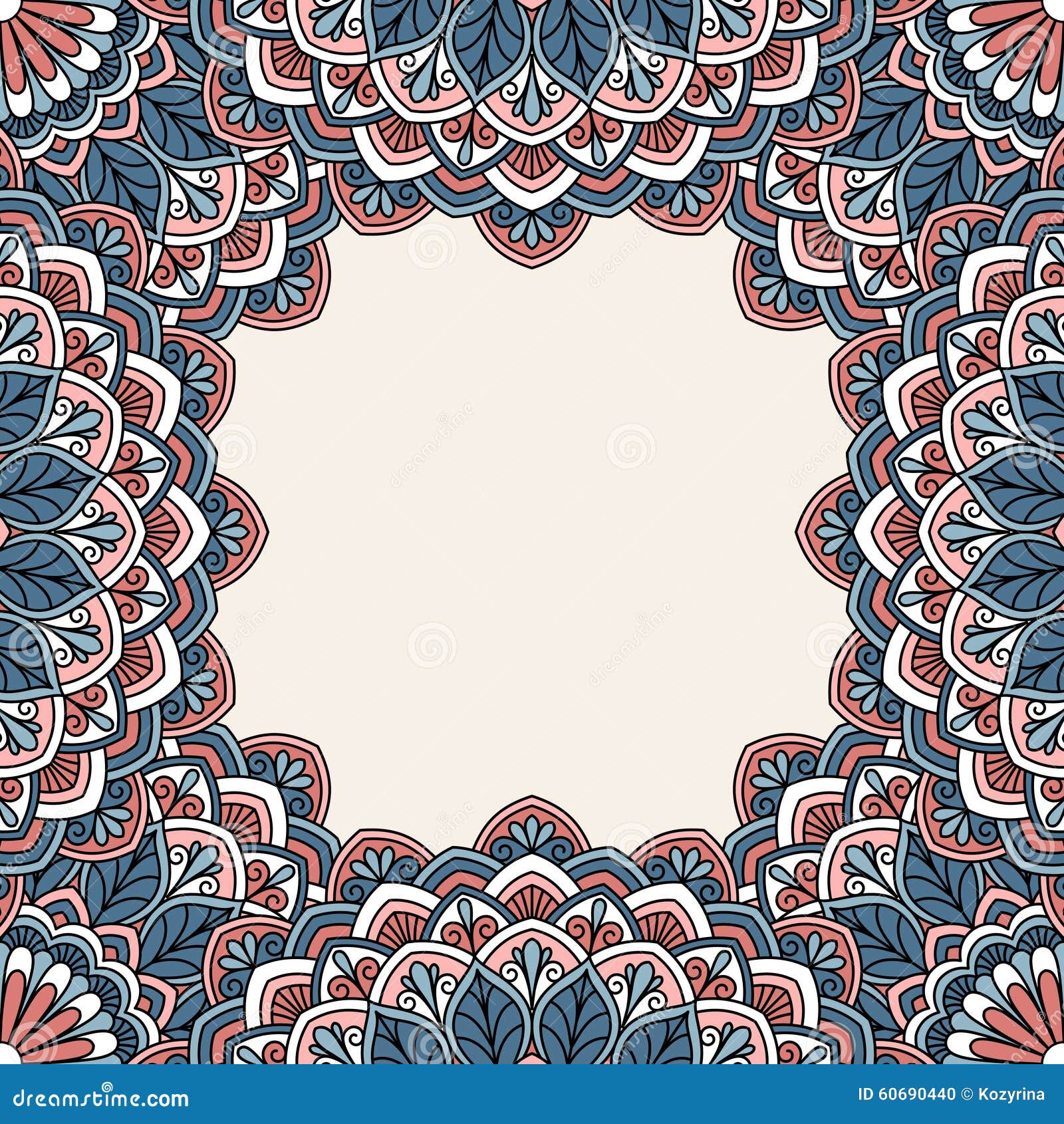 Floral oriental pattern stock vector. Illustration of banner - 60690440