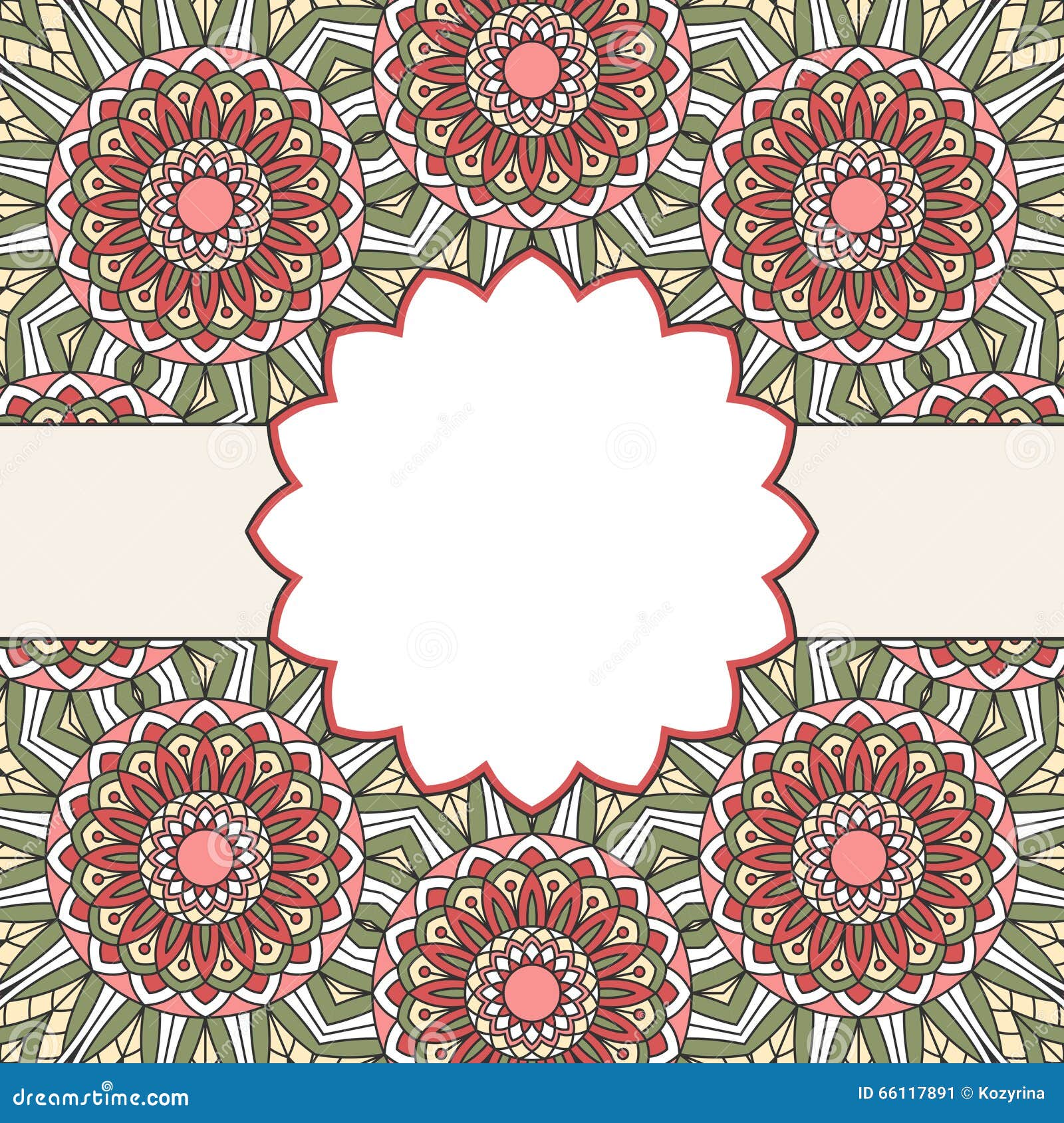 Floral oriental pattern. stock vector. Illustration of ornament - 66117891