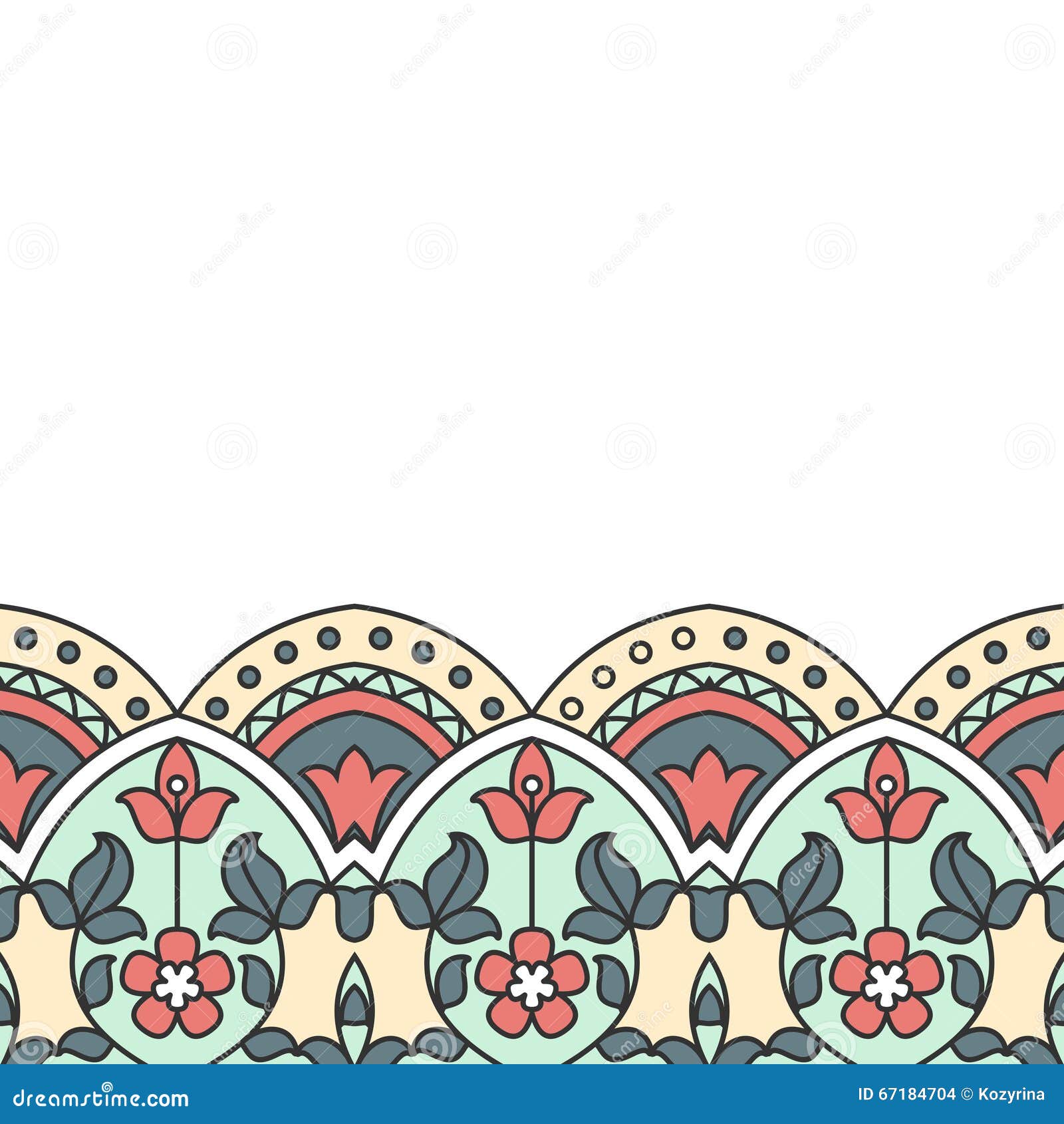 Floral oriental pattern. stock vector. Illustration of floral - 67184704