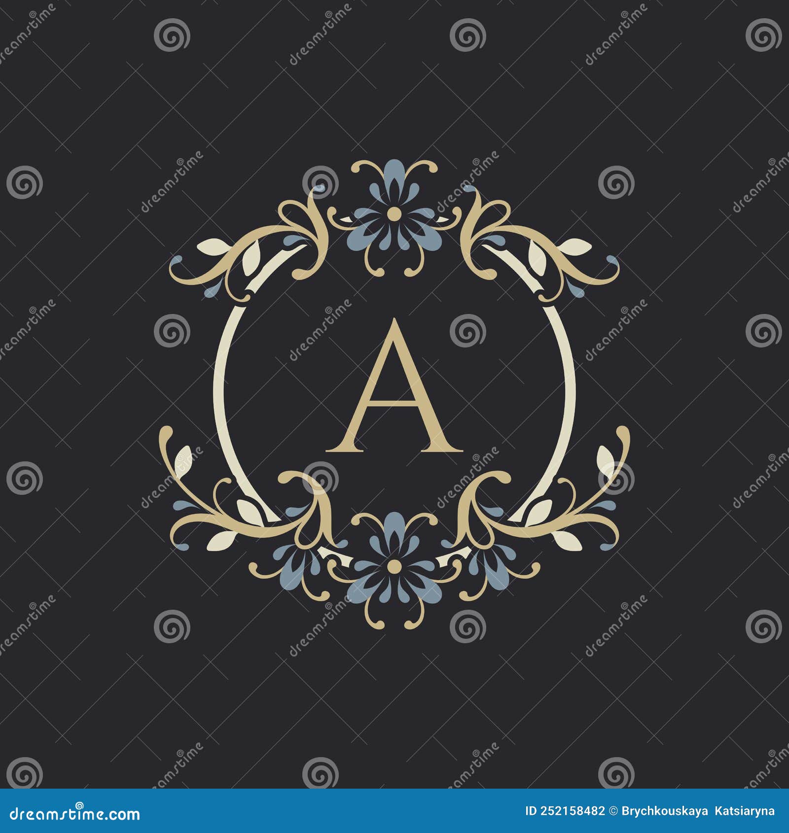 Floral Ornament. Decorative Monogram Frame Stock Vector - Illustration ...
