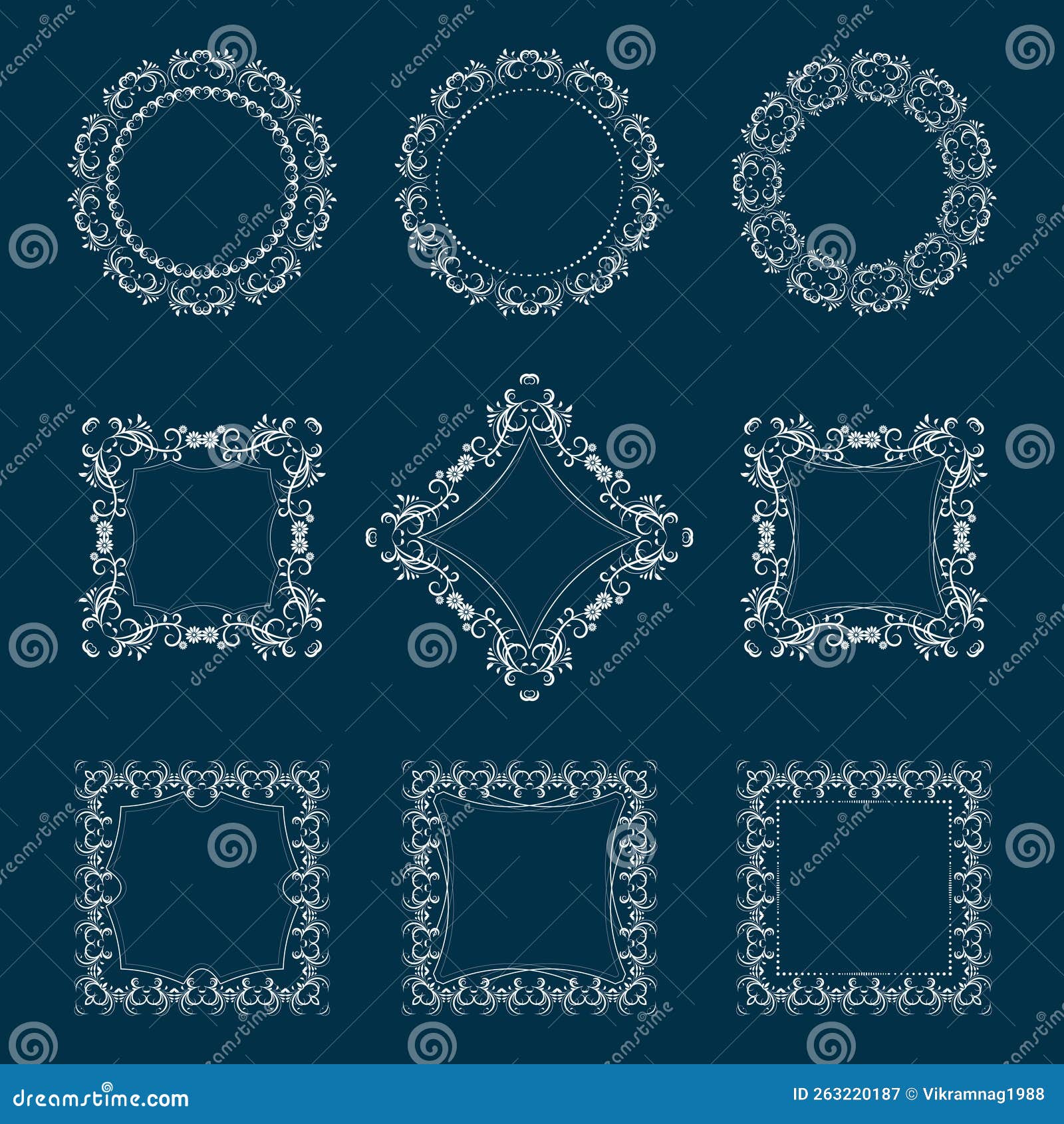 Floral Ornament. Decorative Vector Frames and Borders. Stock ...