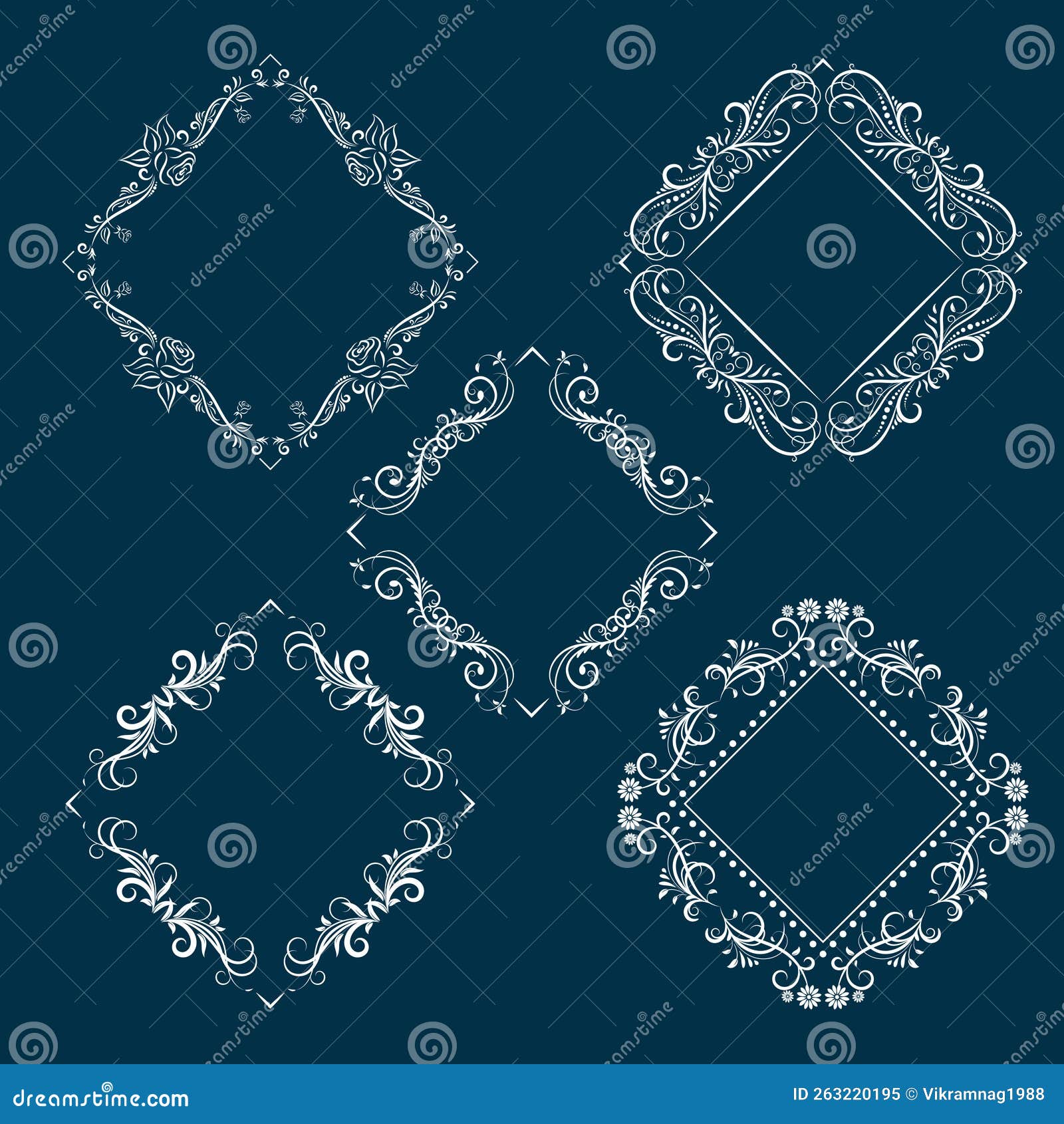 Set of Decorative Frames and Borders, Design Elements Stock ...