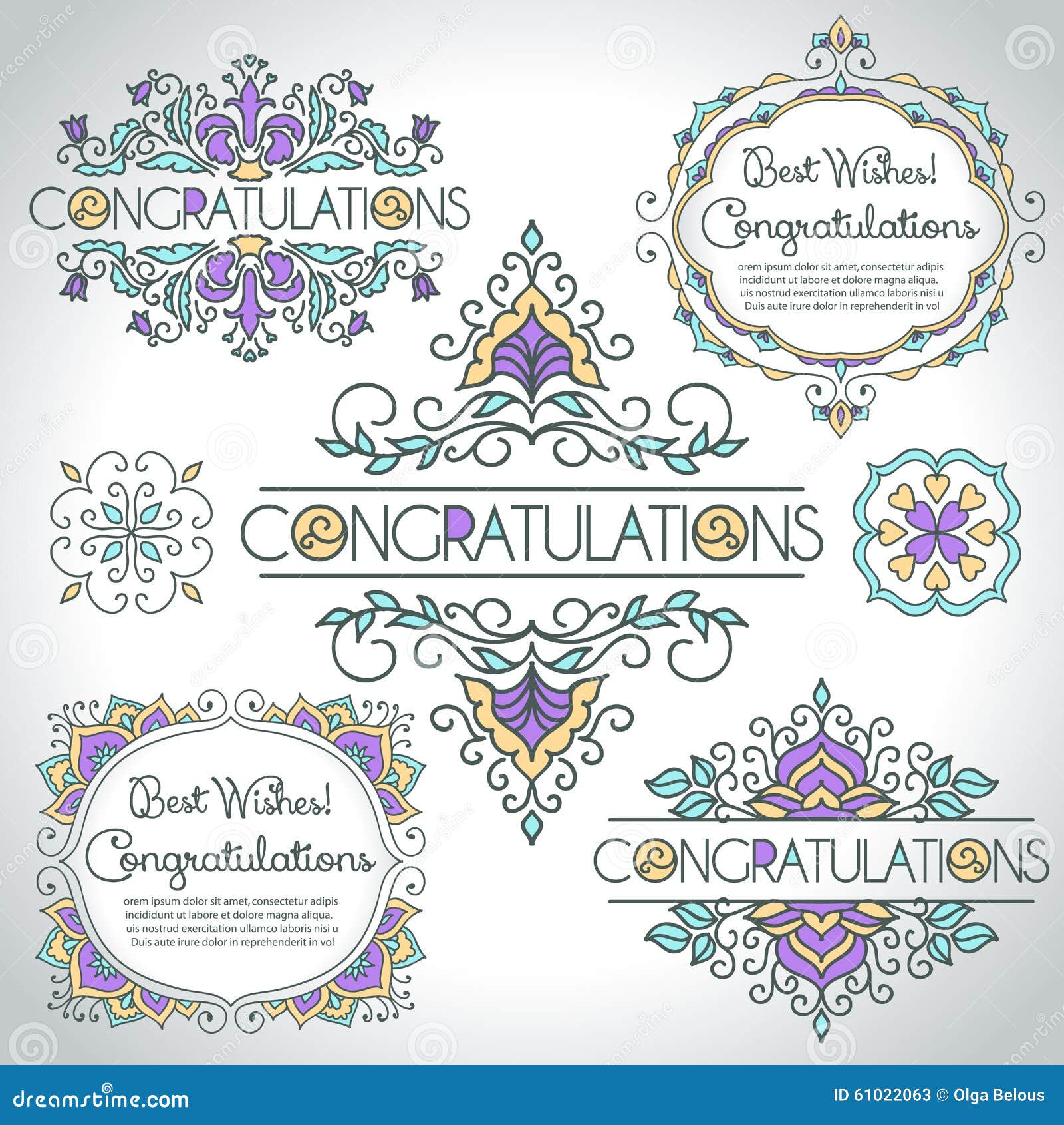 Floral Ornament Design Template. Congratulations Stock Vector ...