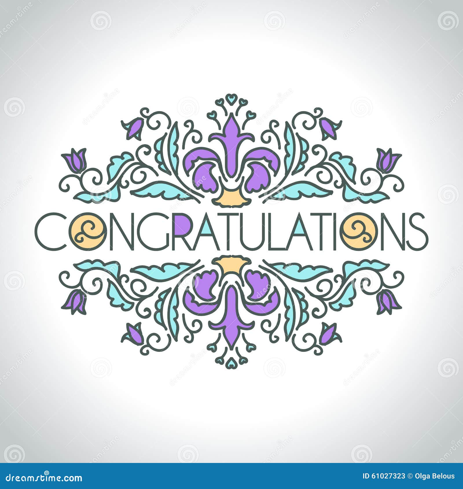 Floral Ornament Design Template. Congratulations Stock Vector ...