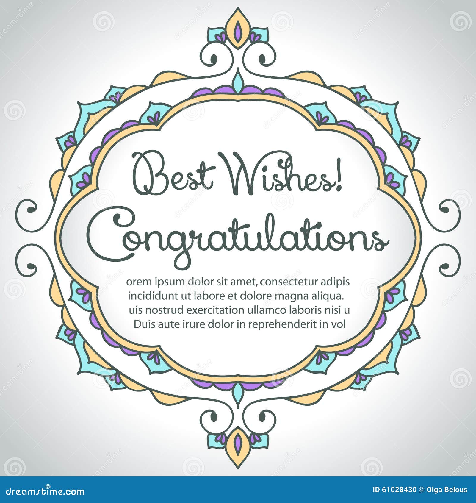 Floral Ornament Design Template. Congratulations Stock Vector ...