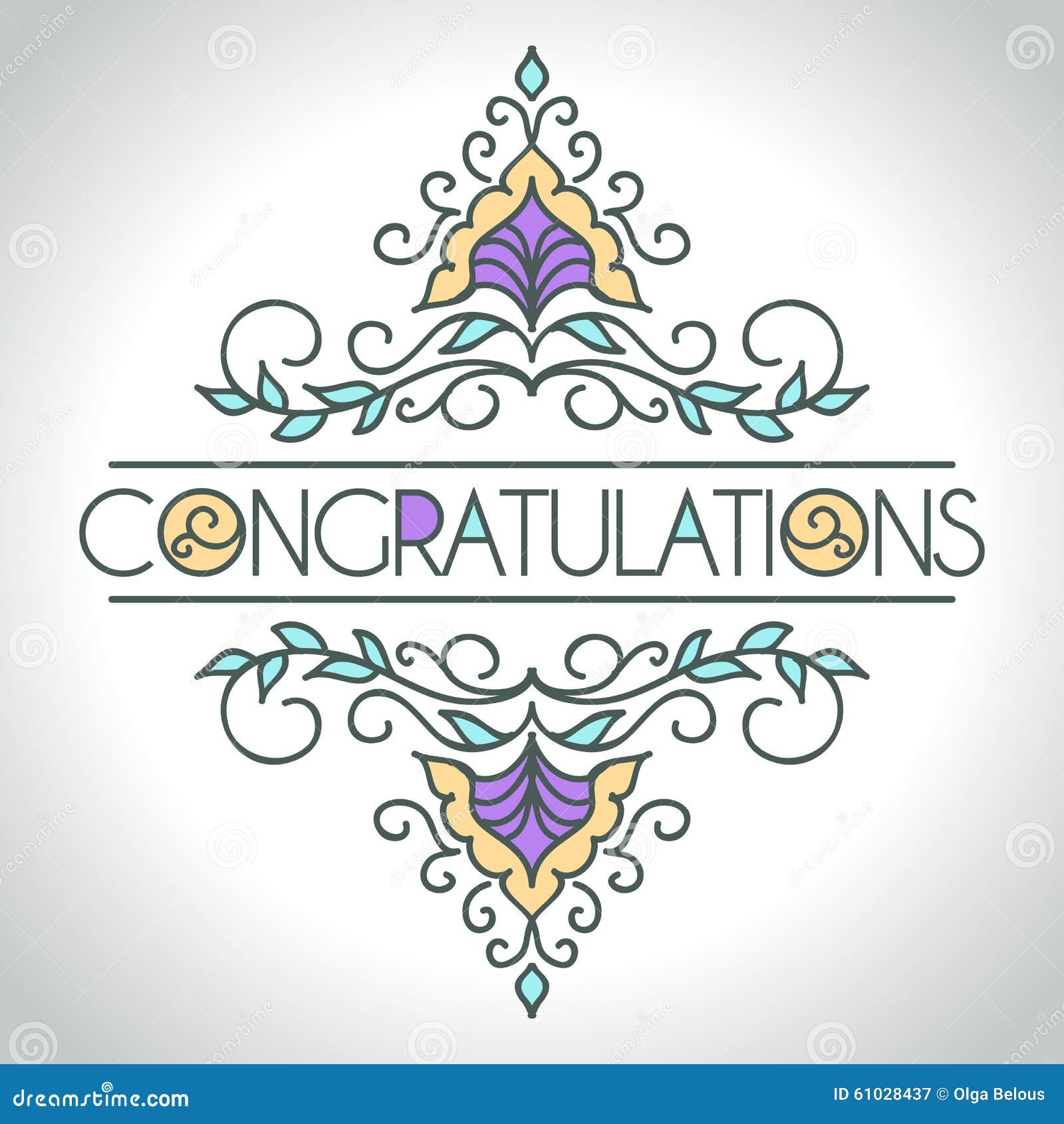 Floral Ornament Design Template. Congratulations Stock Vector ...