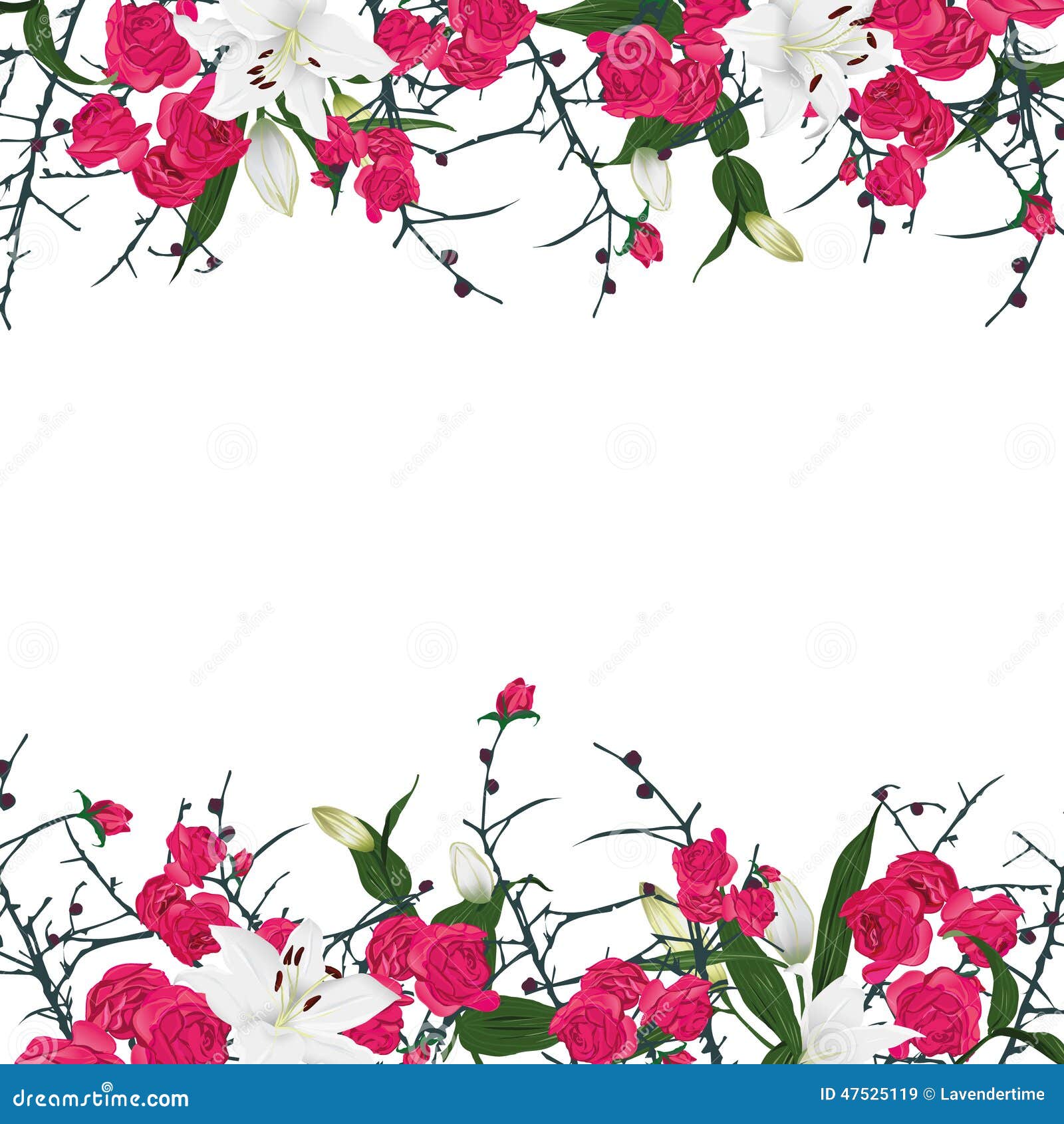 Floral Ornament Horizontal Vector Frame Stock Vector - Illustration of ...