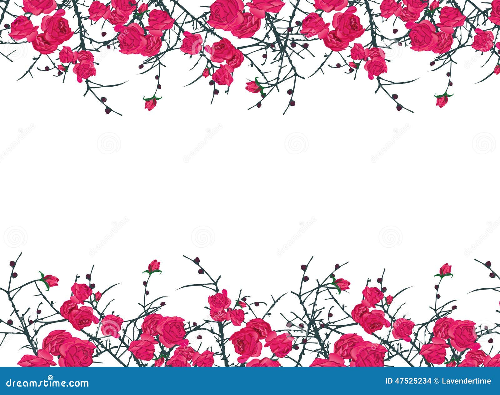 Floral Ornament Horizontal Vector Frame Stock Vector - Illustration of ...