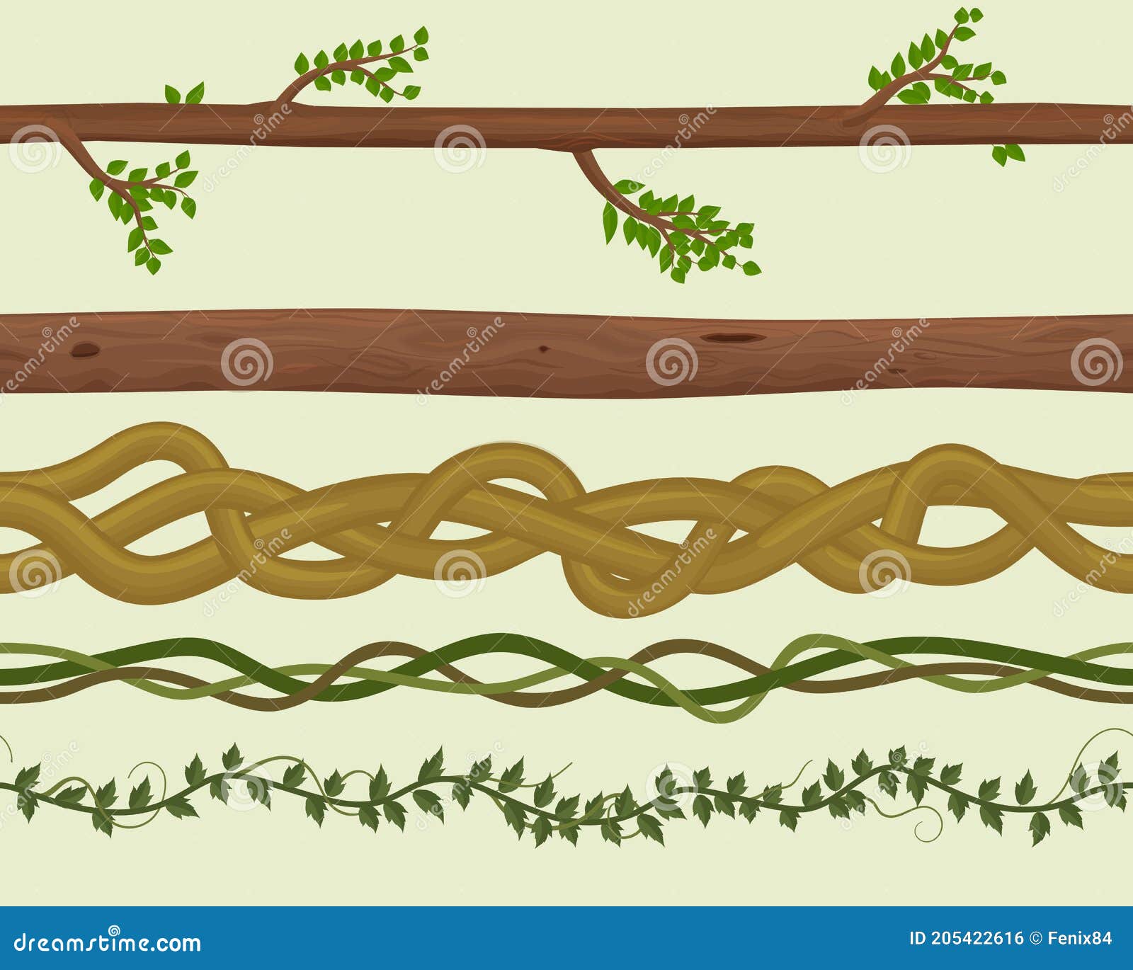 Floral Ornament. Seamless Vector Pattern. Creepers, Plants and ...