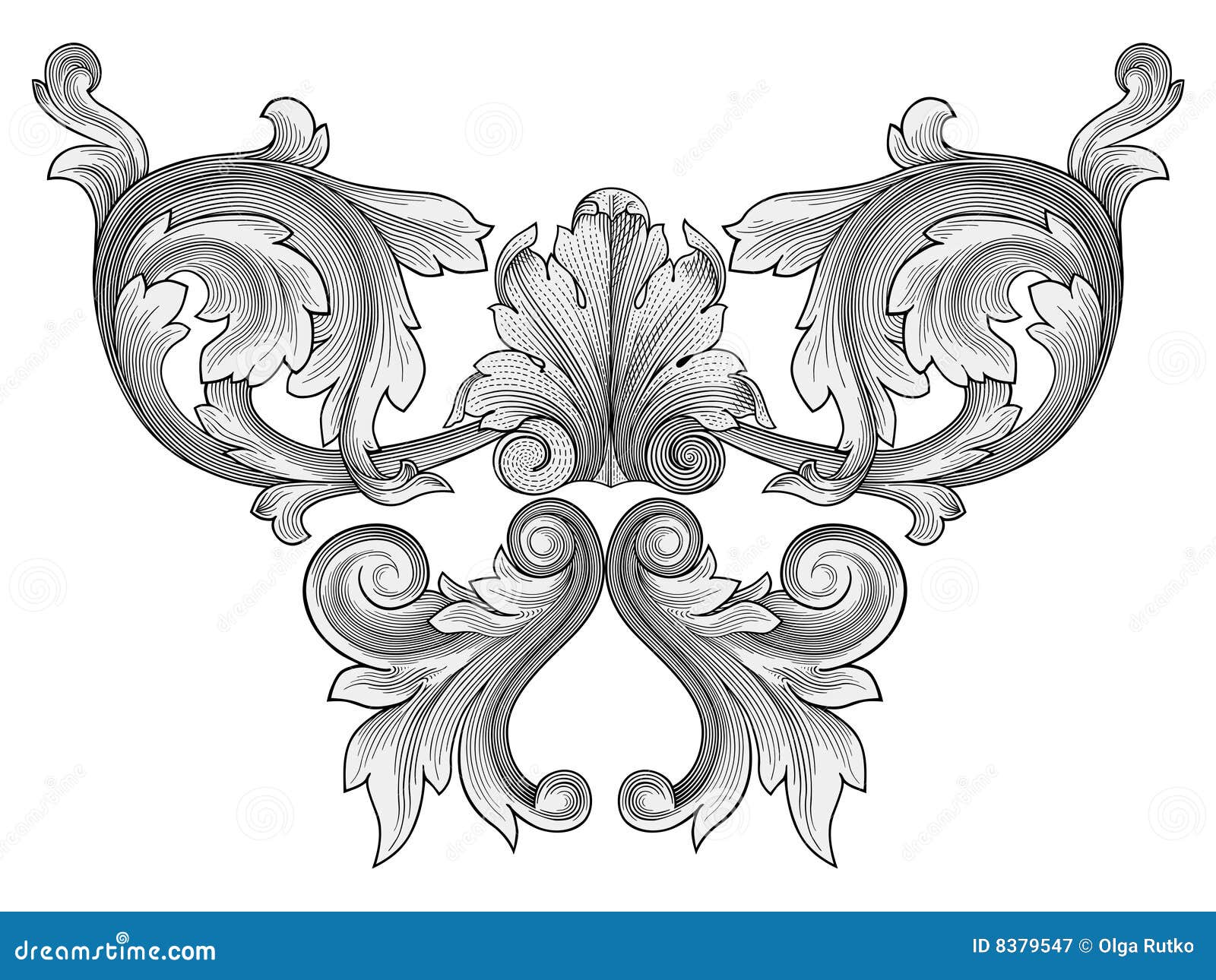 Floral ornament vector stock vector. Illustration of branch - 8379547
