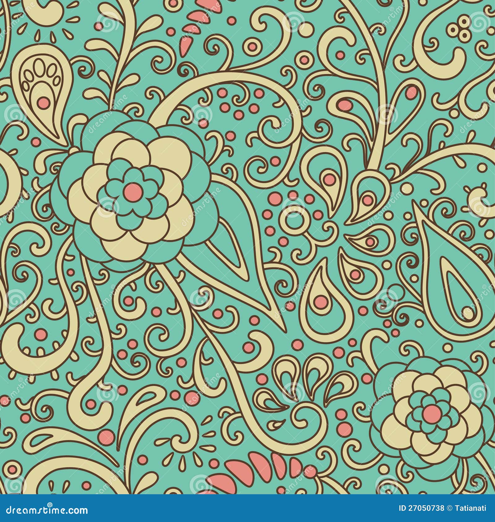 Floral-ornamental-pattern stock vector. Illustration of graphic - 27050738