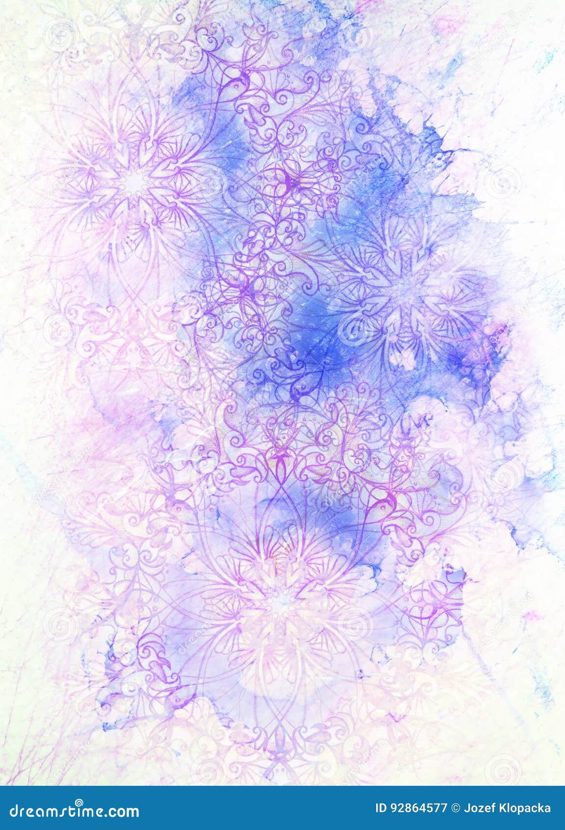 Floral Ornamental Structure with Filigrane Pattern Mandala on Abstract ...