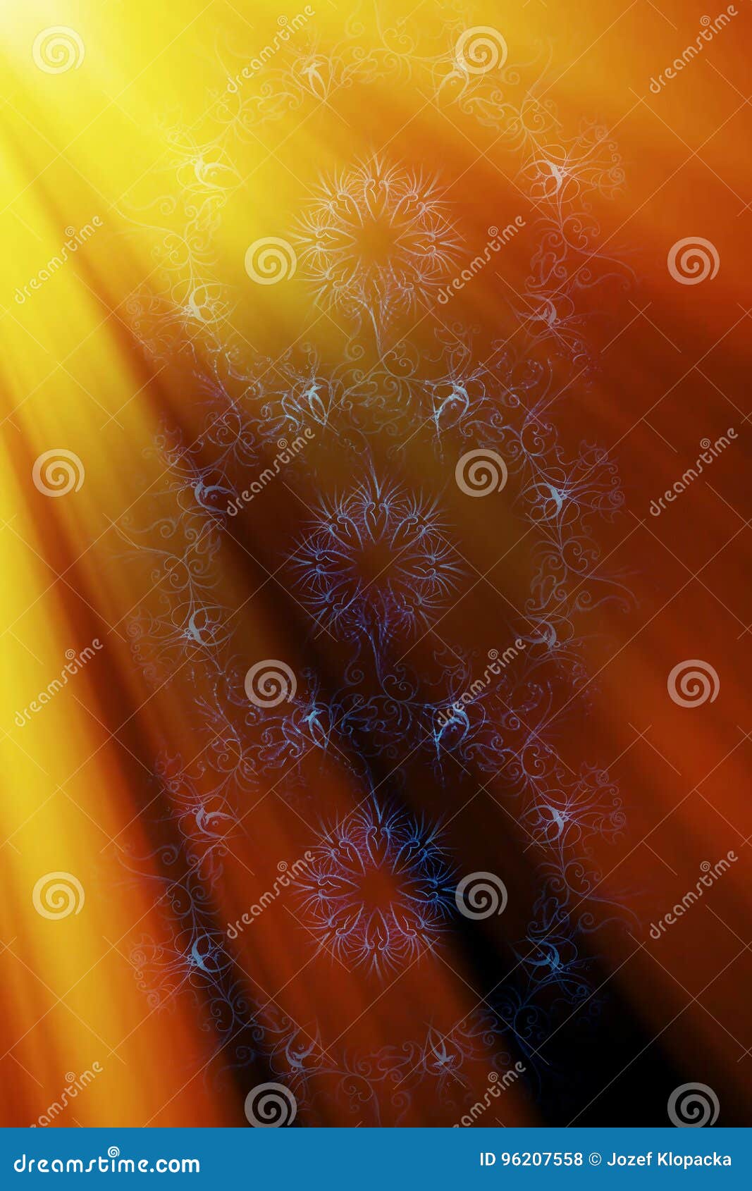 Floral Ornamental Structure on Light Background. Light Effect. Stock ...