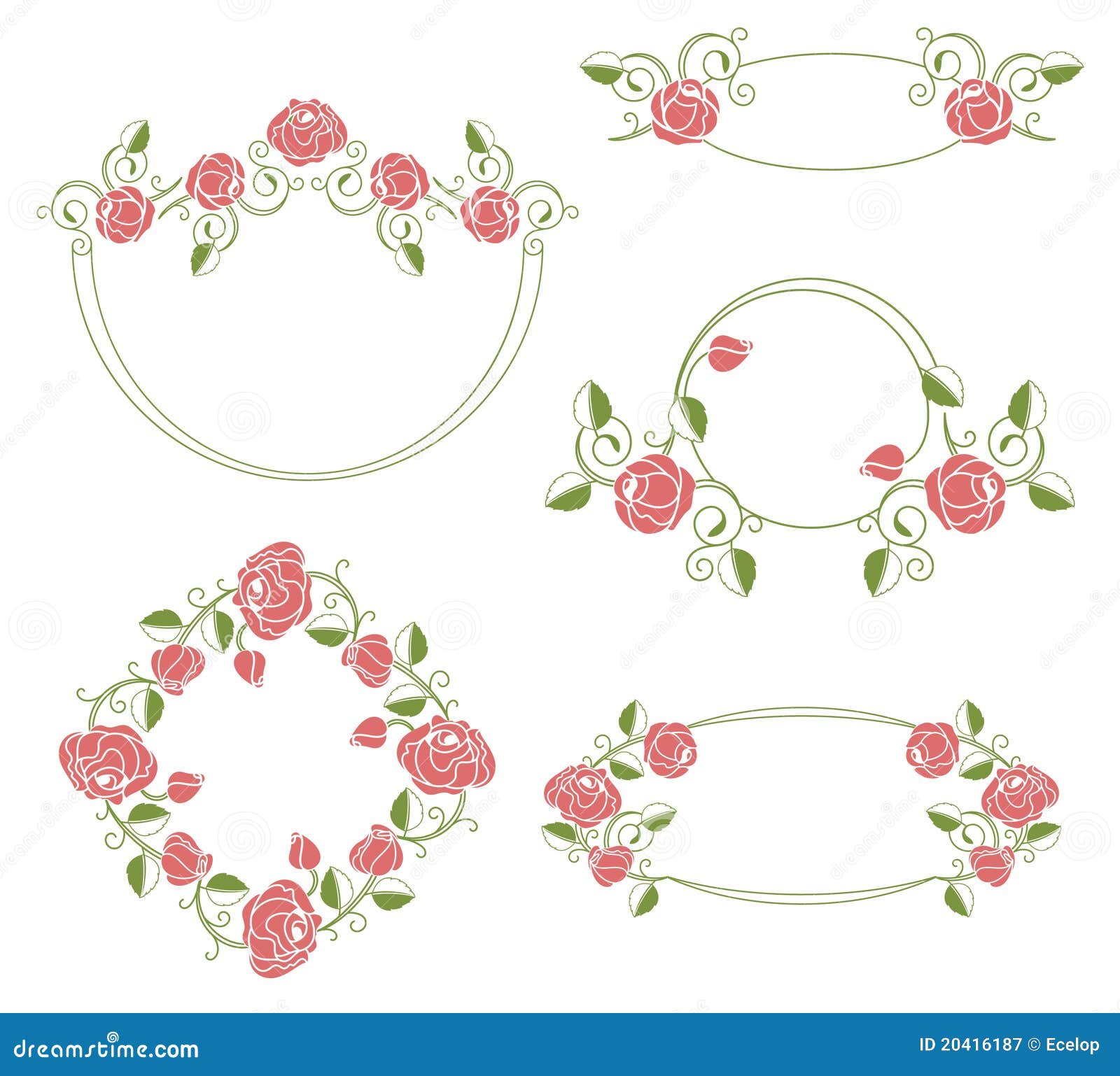 Floral Ornaments Vignette and Frames, Color Stock Vector - Illustration ...