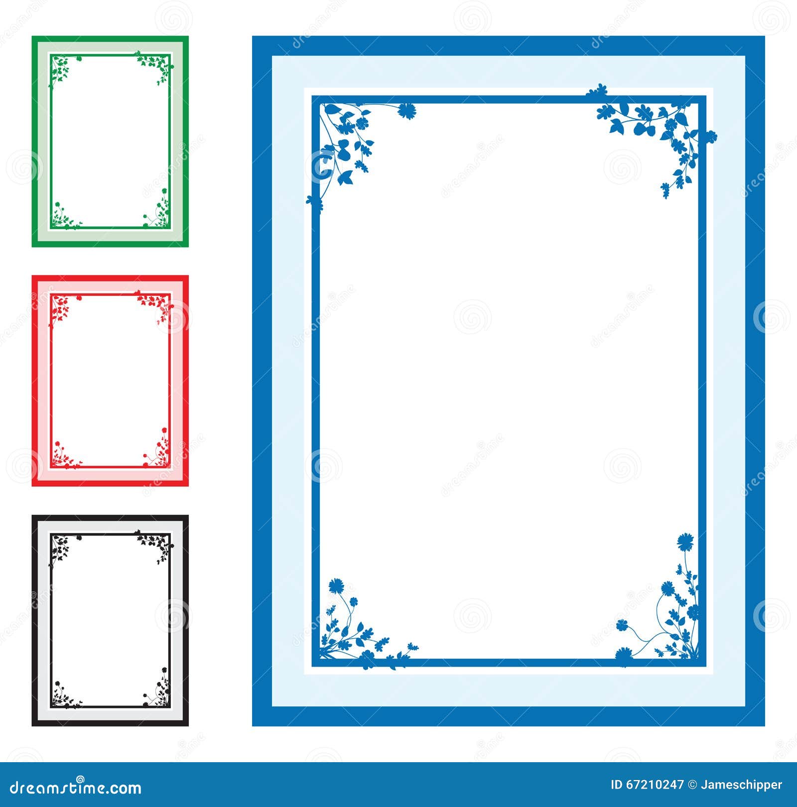 Floral overlapping border stock vector. Illustration of element - 67210247