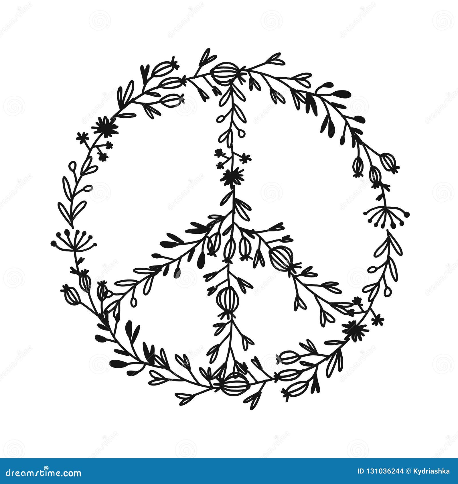 Floral Pacific Sign, Sketch for Your Design Stock Vector - Illustration ...