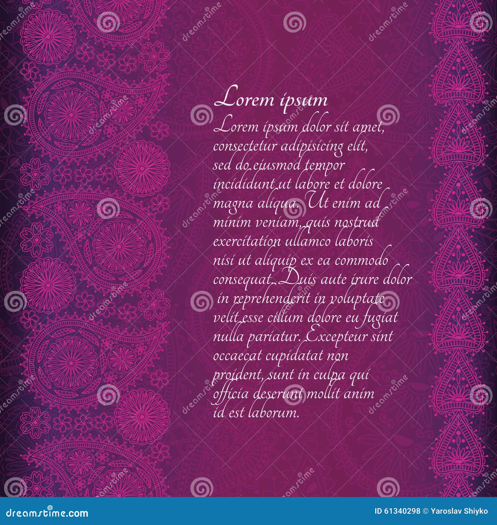 Floral Paisley Background with Place for Your Text. Stock Vector ...